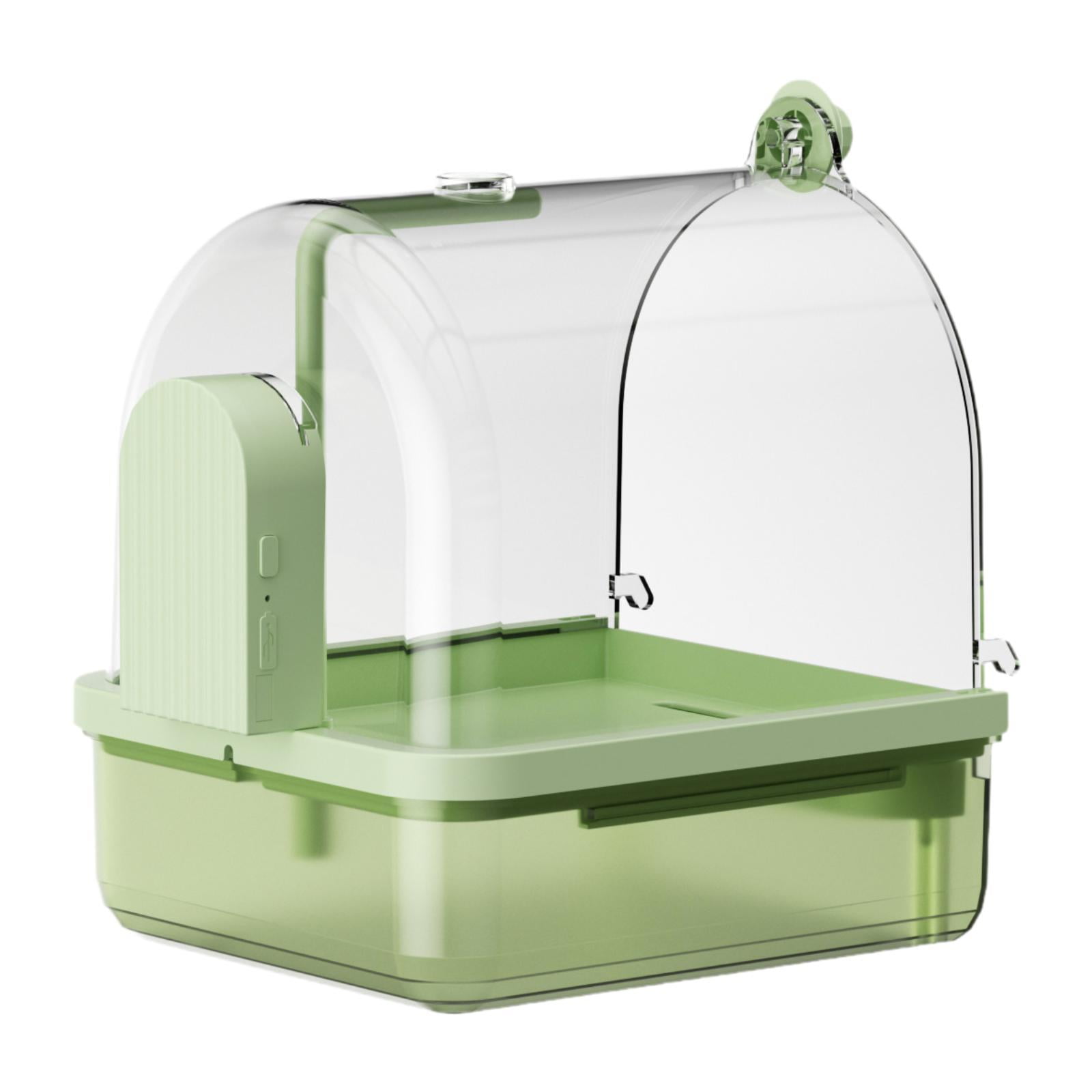 yotijay Automatic Bird Bath for Parrots in The Cage with Floor Tray ...