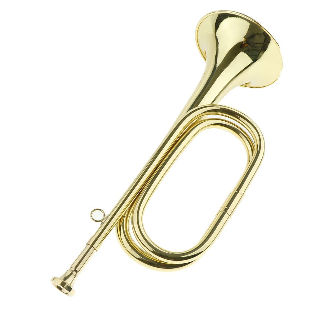 yotijay Brass Gold Trumpet Bugle for Students Kids Adults 32.5 x 11.5cm ...