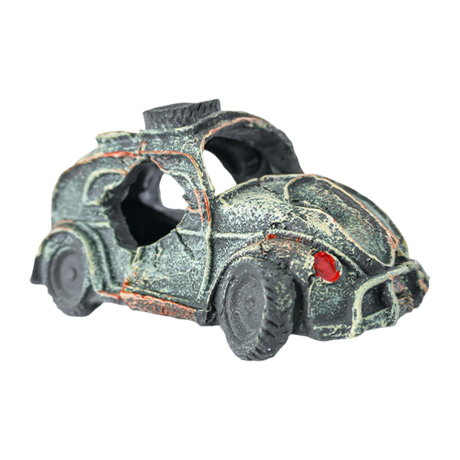 yotijay Car Wreck Aquarium Decor Decorative Realistic Toy Landscaping ...