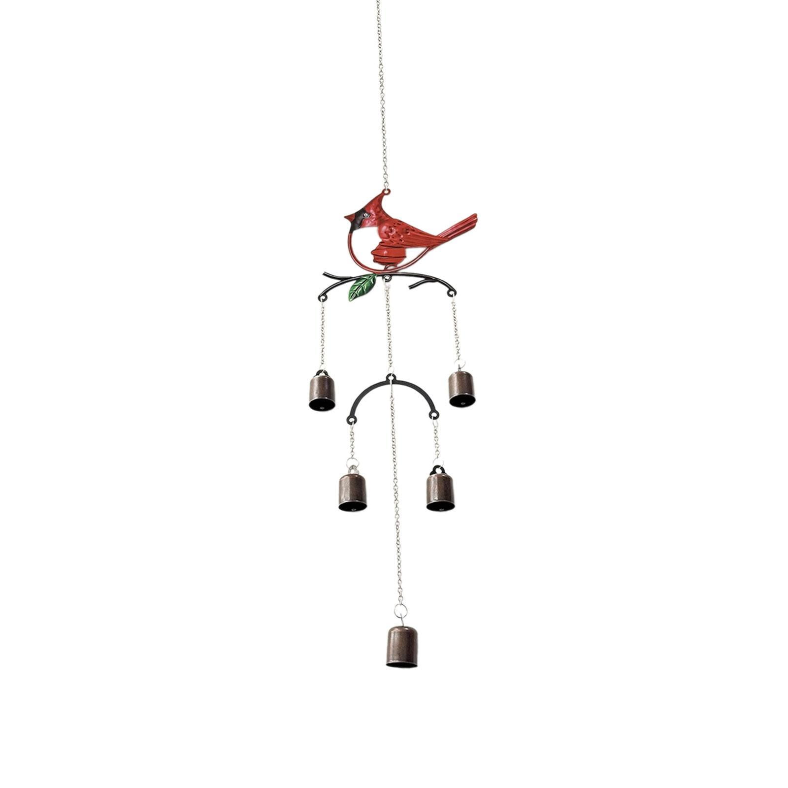 yotijay Cardinal Bird Wind Chime with 5 Bells Length 82cm for Patio ...