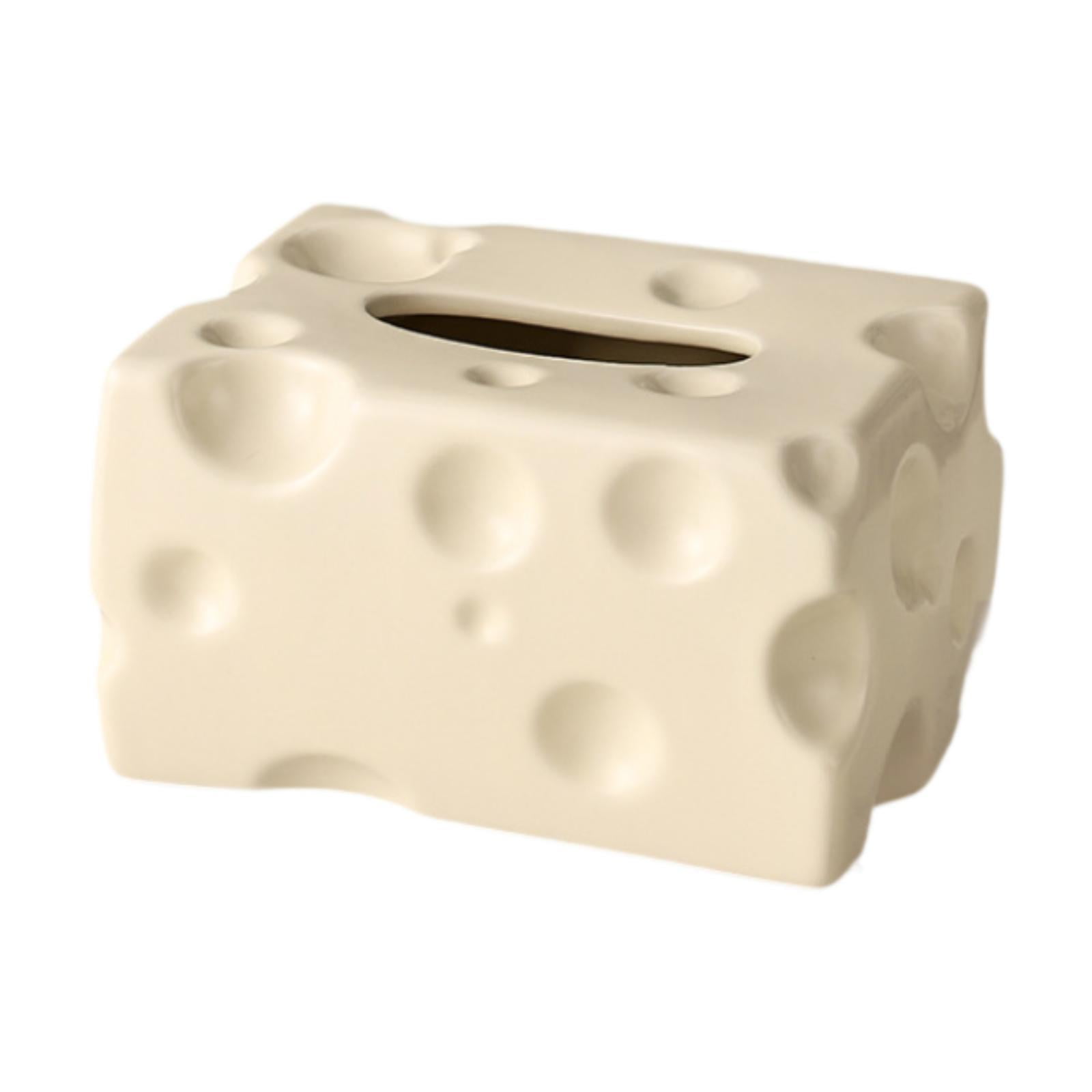 yotijay Cheese Shape Ceramic Tissue Box Holder Art Ornament Tissue Box ...