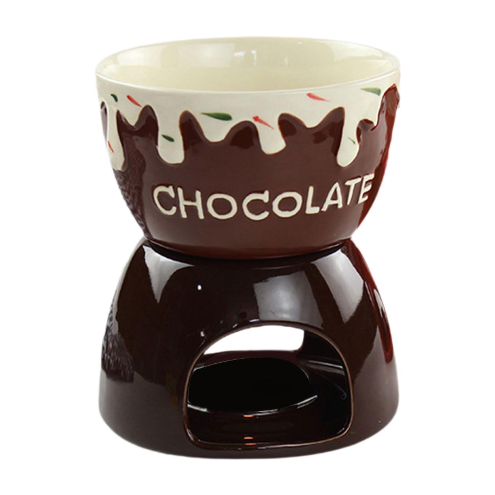 yotijay Chocolate Fondue Pot Cookware Butter Warmer Set for Chocolate ...