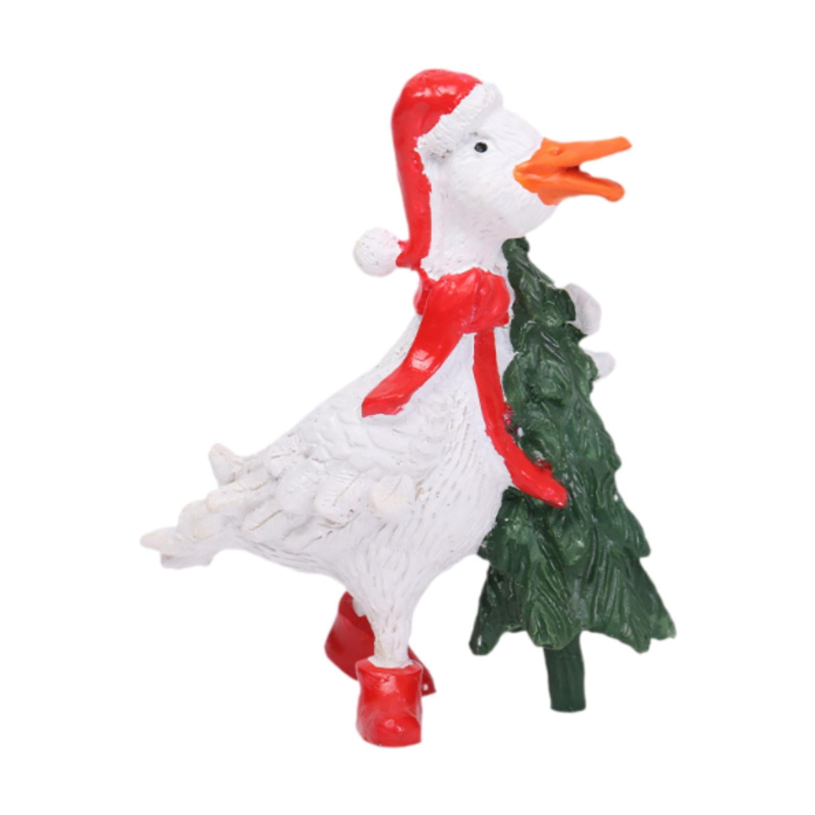 yotijay Christmas Duck Statue Christmas Ornament Display Decorative ...