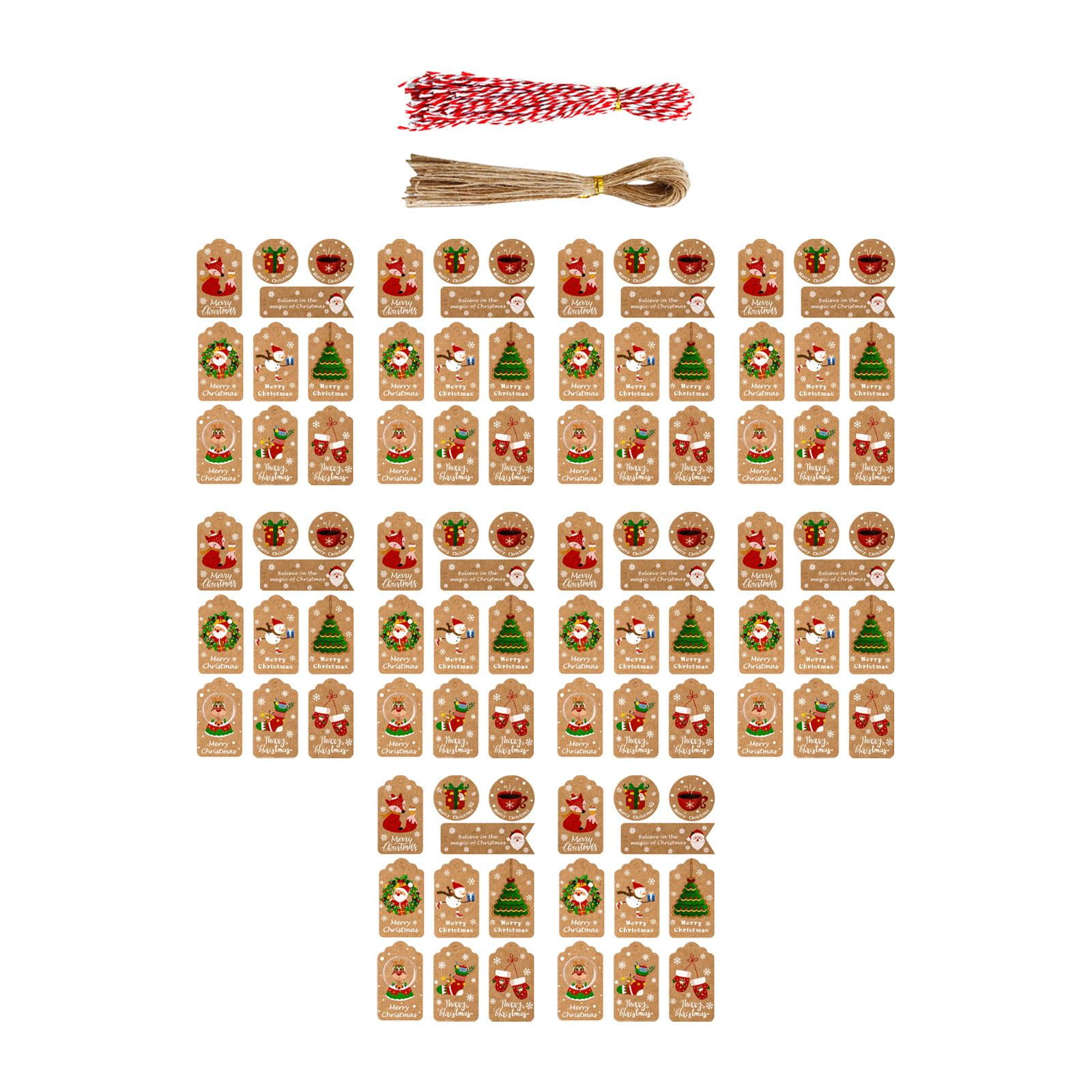 yotijay Christmas Tags Gift Wrap Tags with String Name Tags Hanging ...