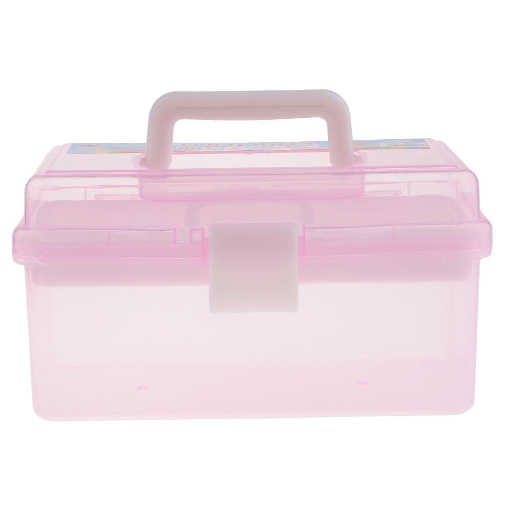 yotijay Clear Hard Storage Box 2-Layer Sewing Organizer Paint Storage ...