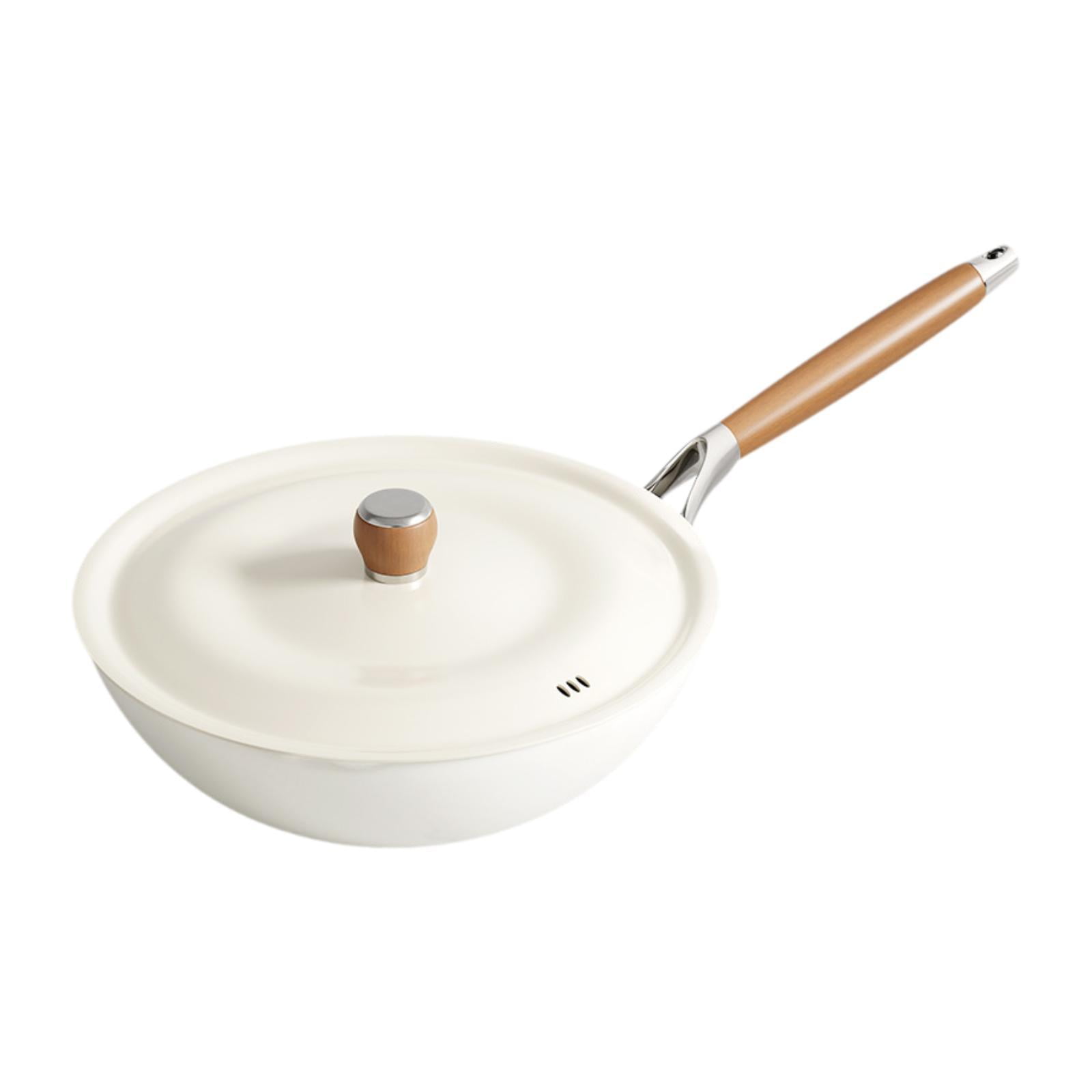 yotijay Coating Skillet 28cm with Lid Pan Stir Fry Pan for Induction ...