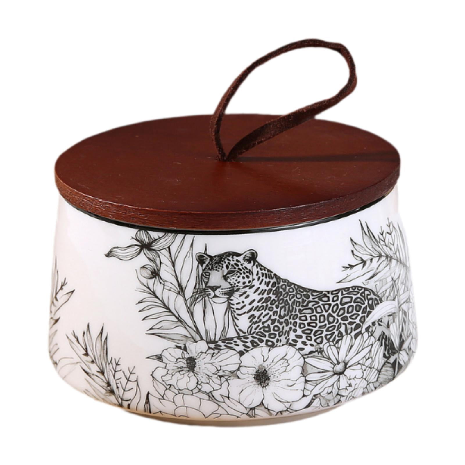 yotijay Cookie Candy Jar and Handle Decorative Canister for Grain ...