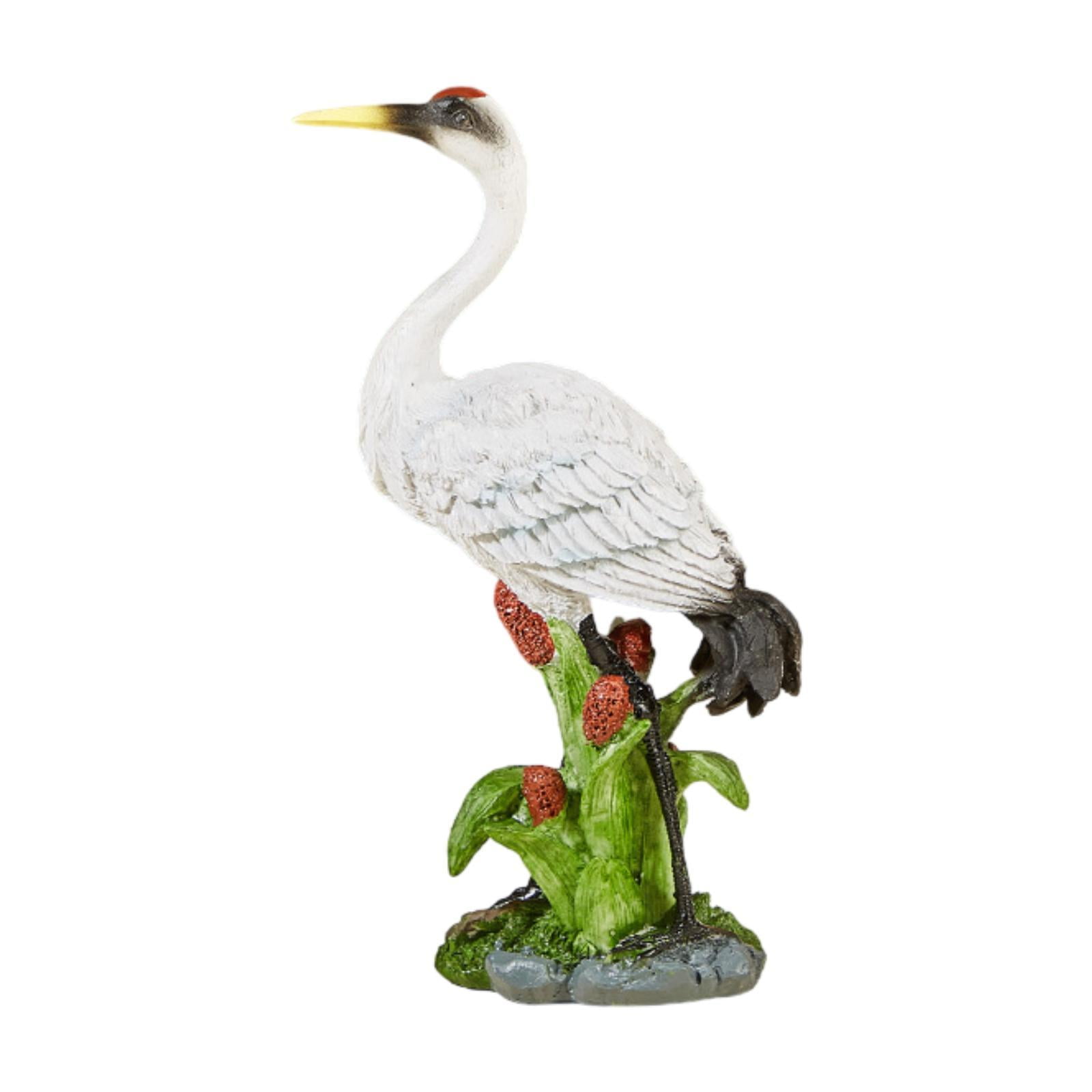 yotijay Crane Statue Animal Figurine,Resin Ornament Garden Sculpture ...