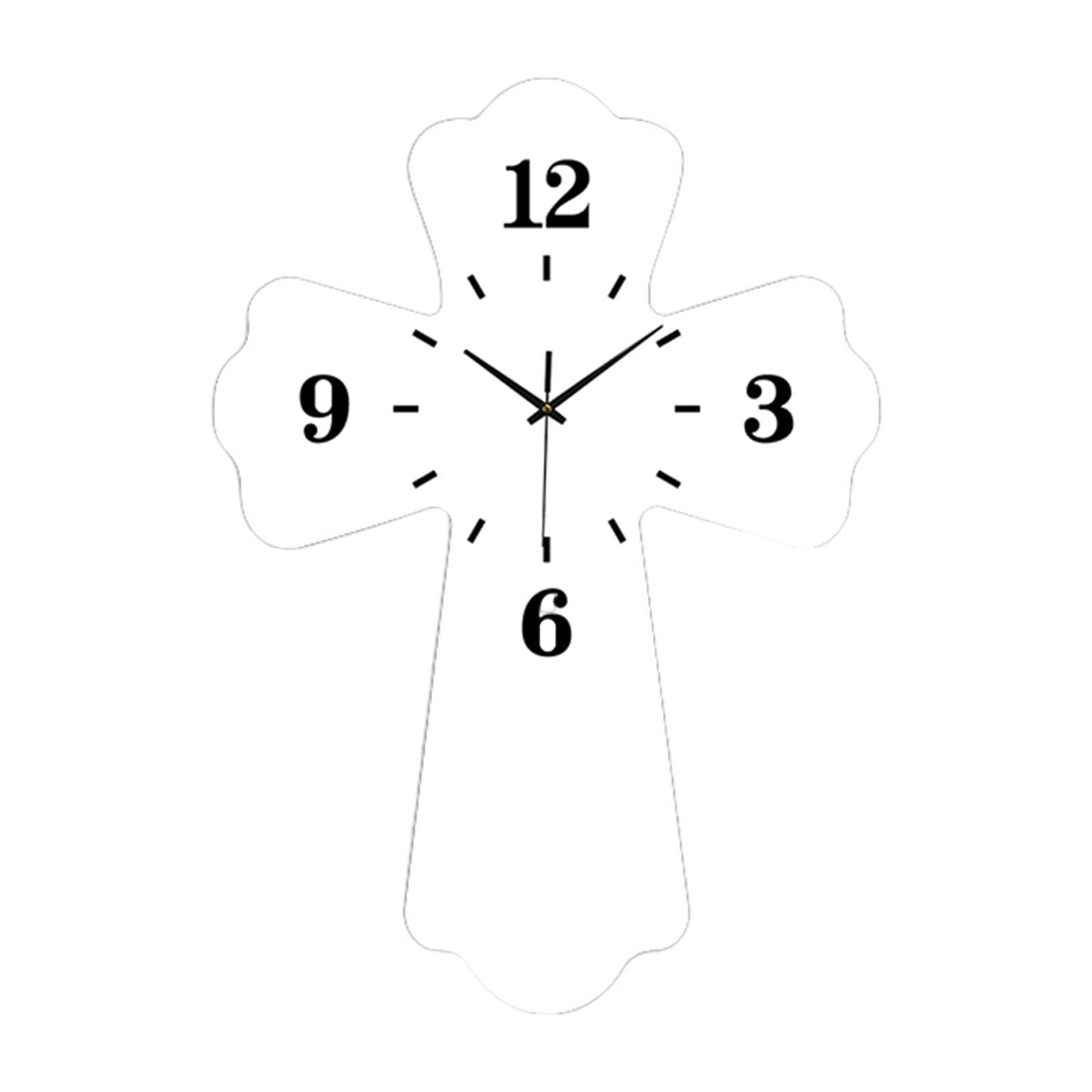 yotijay Cross Shaped Wall Clock Decorative Clock Wall Art Friend Gifts ...