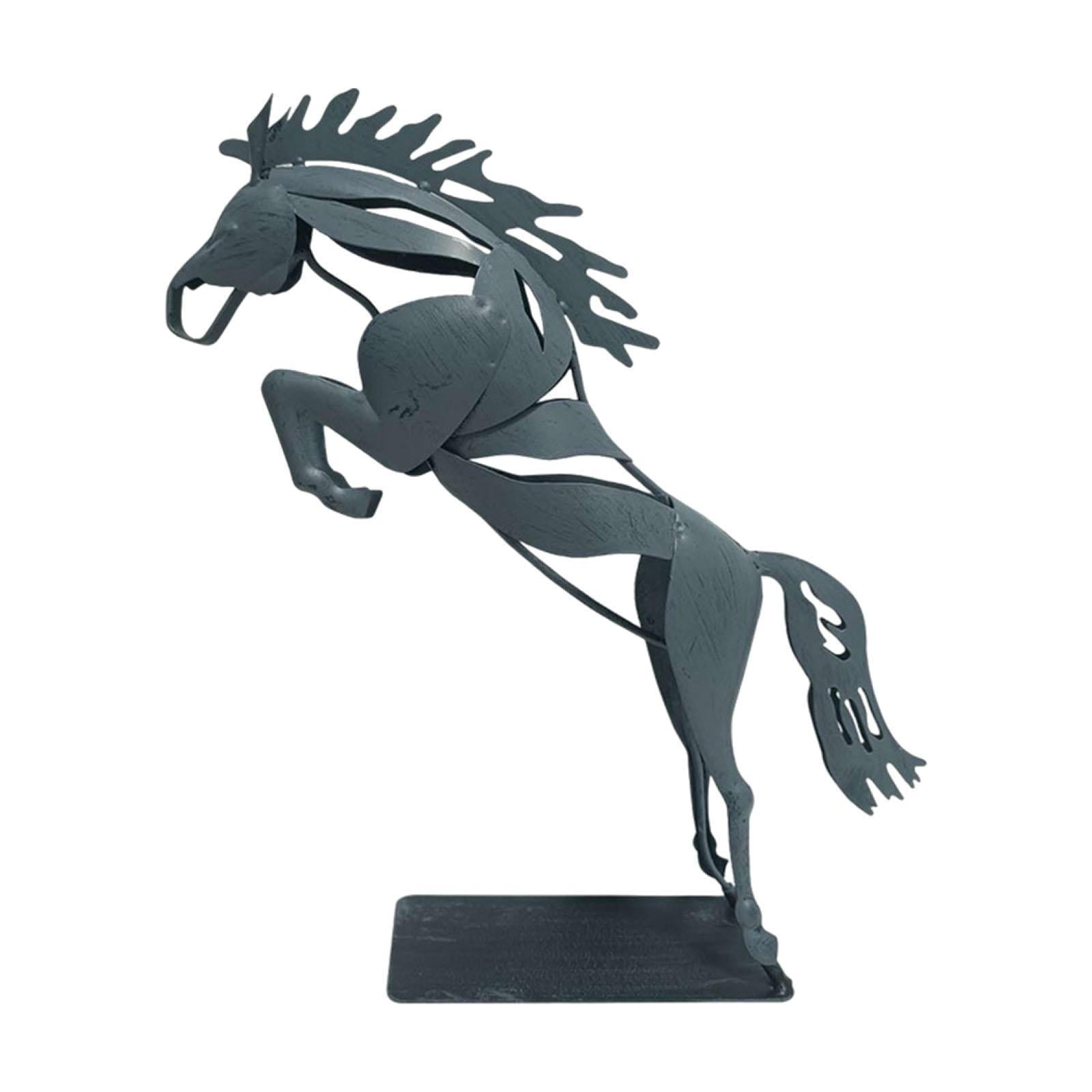 yotijay Decorative Horse Figurine Iron Horse Sculpture Positive Horse ...
