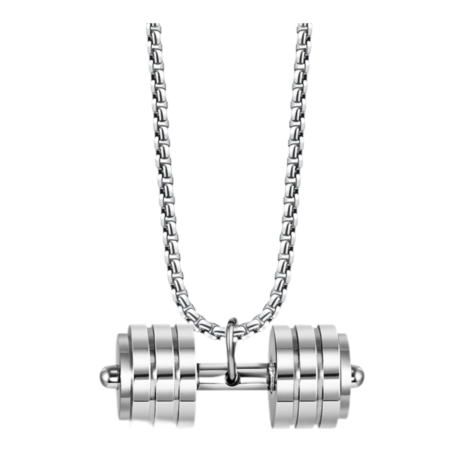 yotijay Dumbbell Pendant Fancy Dress up Simple Necklace Charms Chain ...