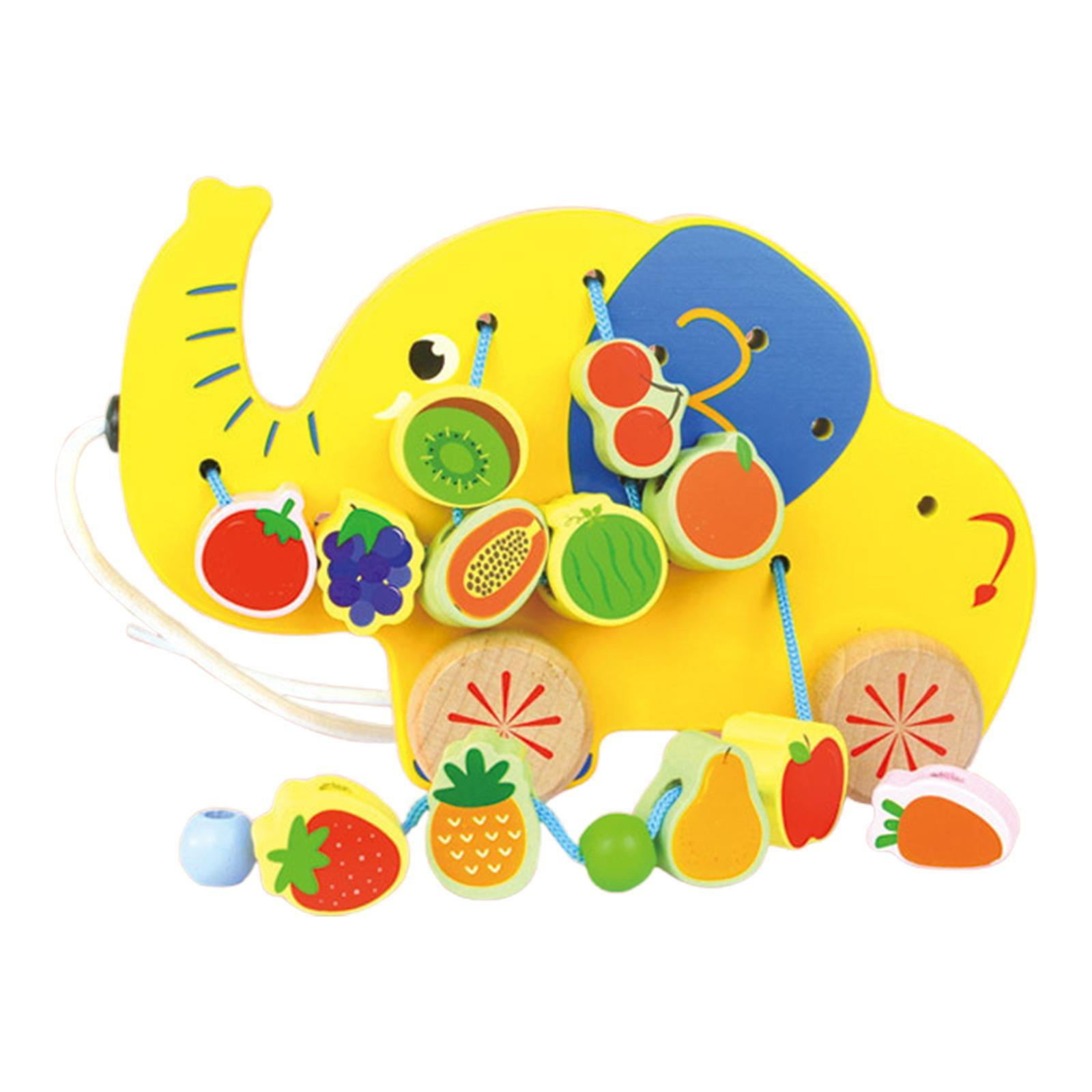 yotijay Educational Preschool Toy Wooden Threading Toys for Boys Girls ...