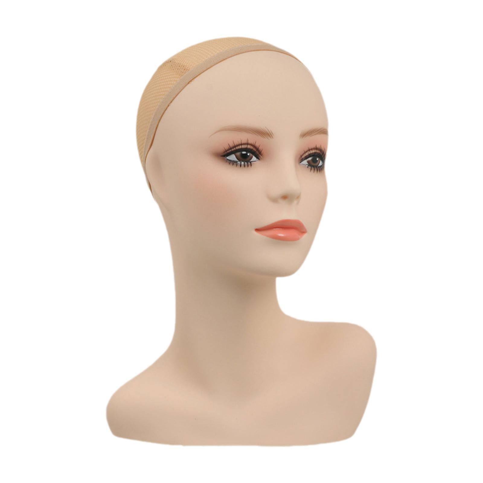 yotijay Female Mannequin Head with Shoulder Beauty Accessories PVC Head ...