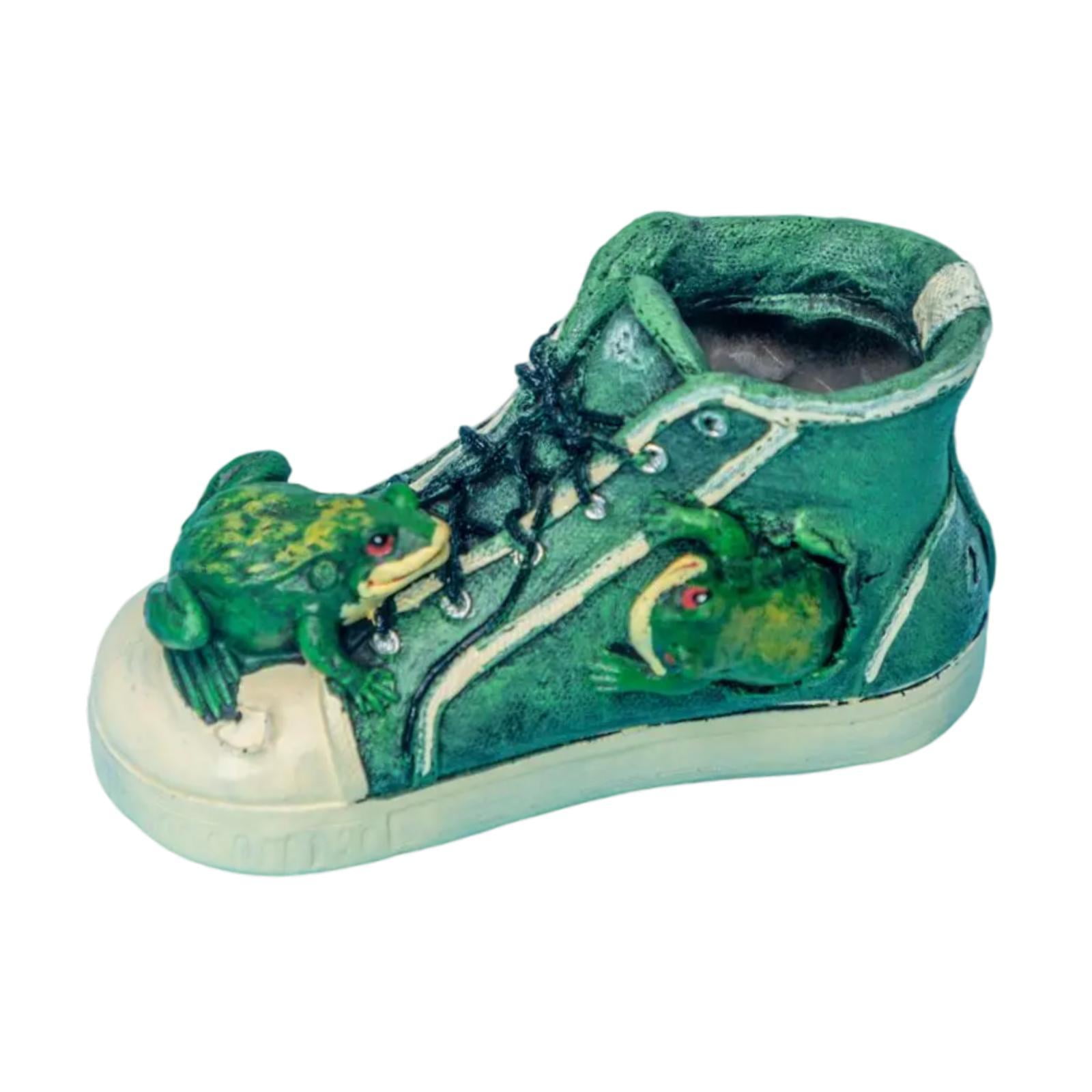 yotijay Garden Frog Shoe Statue Adorable Cute Lawn Ornament for Balcony ...