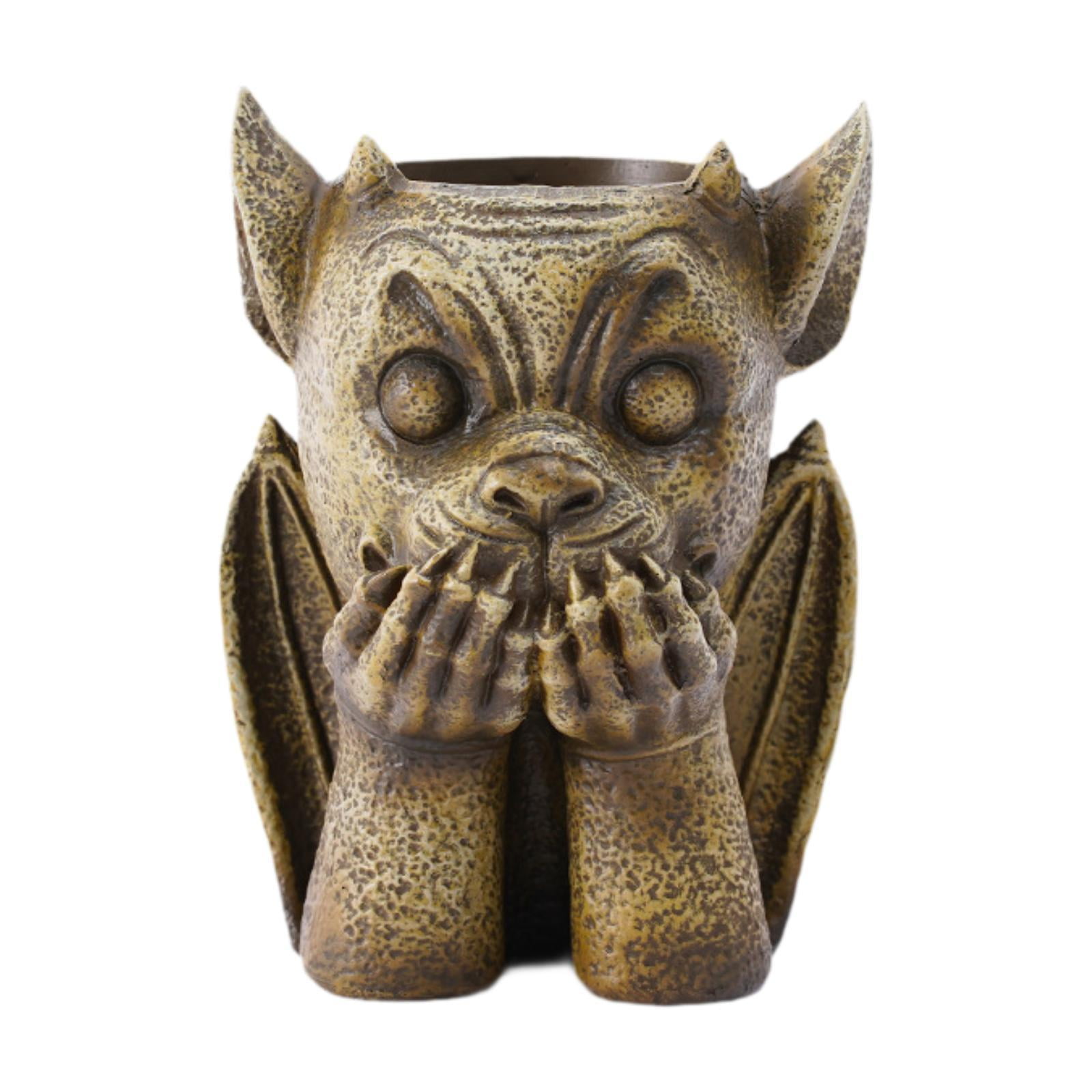 yotijay Gargoyle Sculpture Crafts Resin Flowerpot Plant Pot for Yard ...