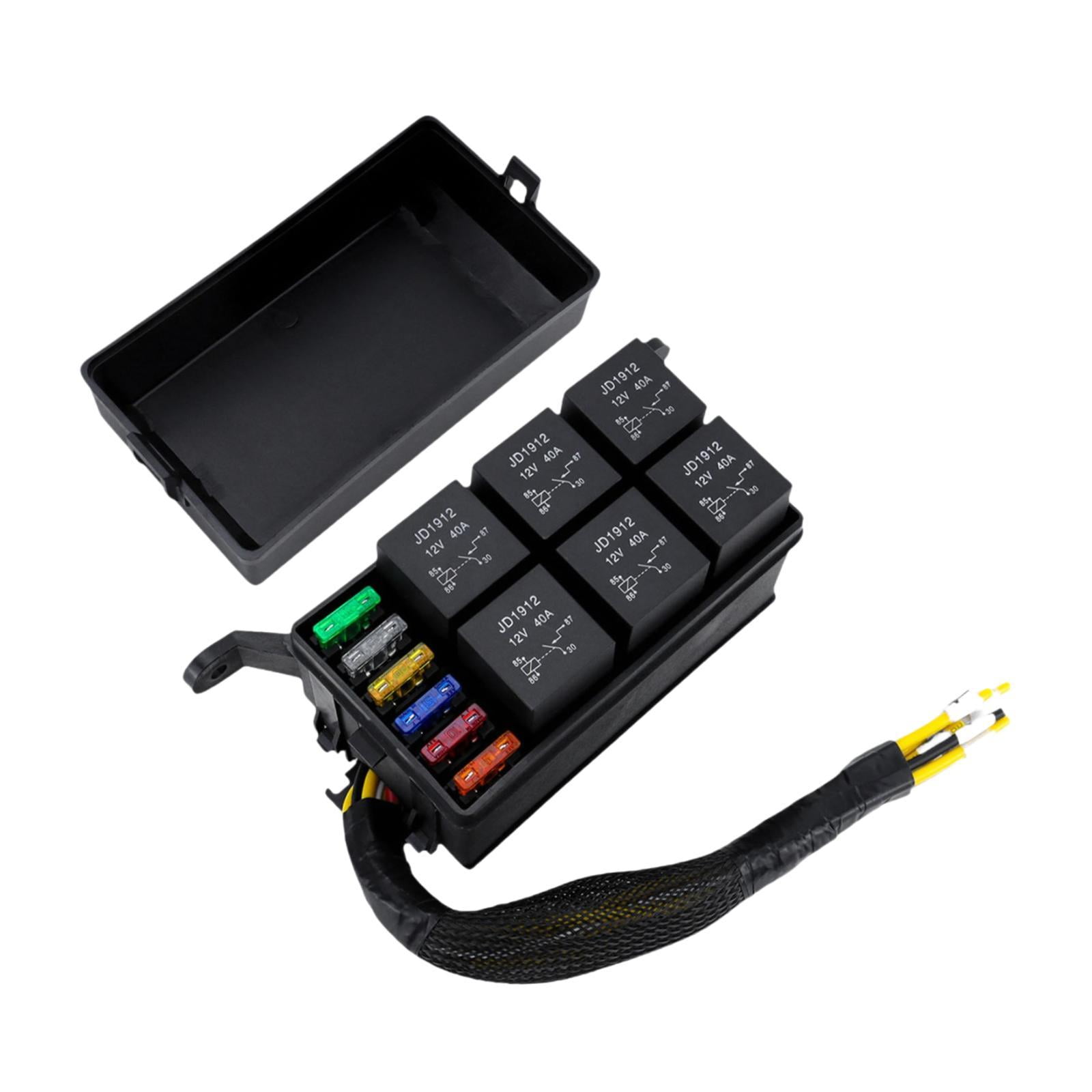 yotijay Generic 12V Relay Fuse Box Blade Fuse Holder Easy Installation ...