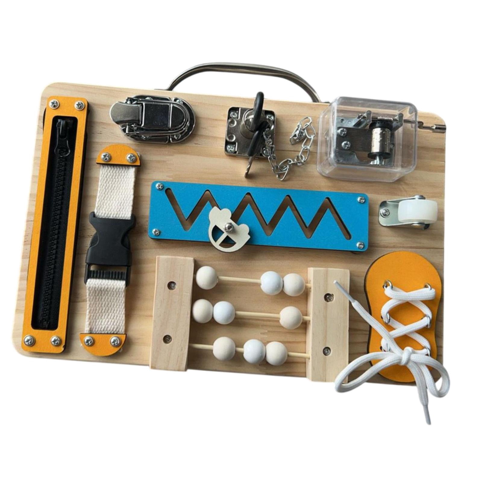 yotijay Kids Wood Busy Board Activity Board for Age 3 4 5 6 Years Kids ...