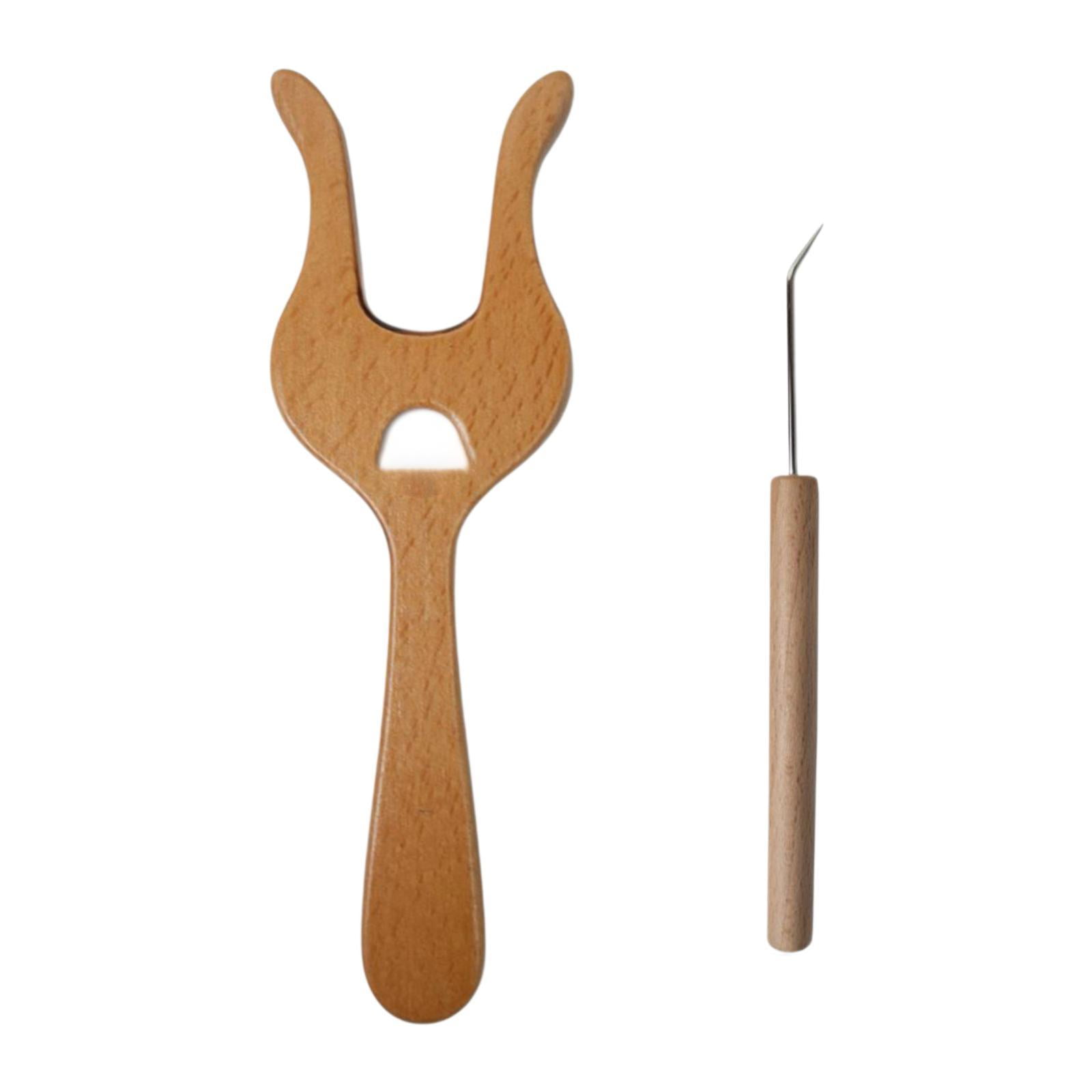 yotijay Knitting Fork Braiding Tool Wood Knitting Loom Set Curved for ...