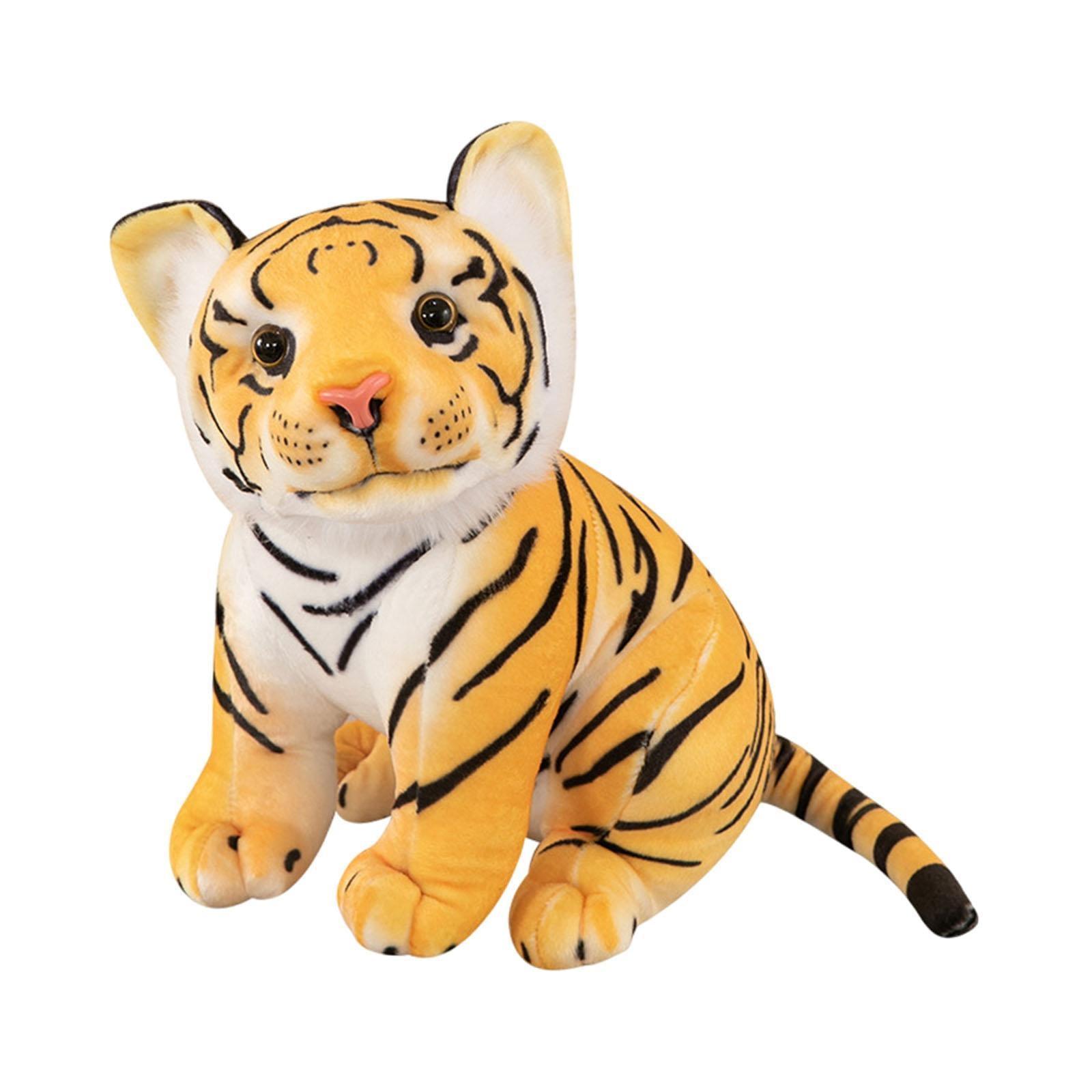 yotijay Lifelike Tiger Stuffed Animal Plush Doll Cute Sitting Tiger ...