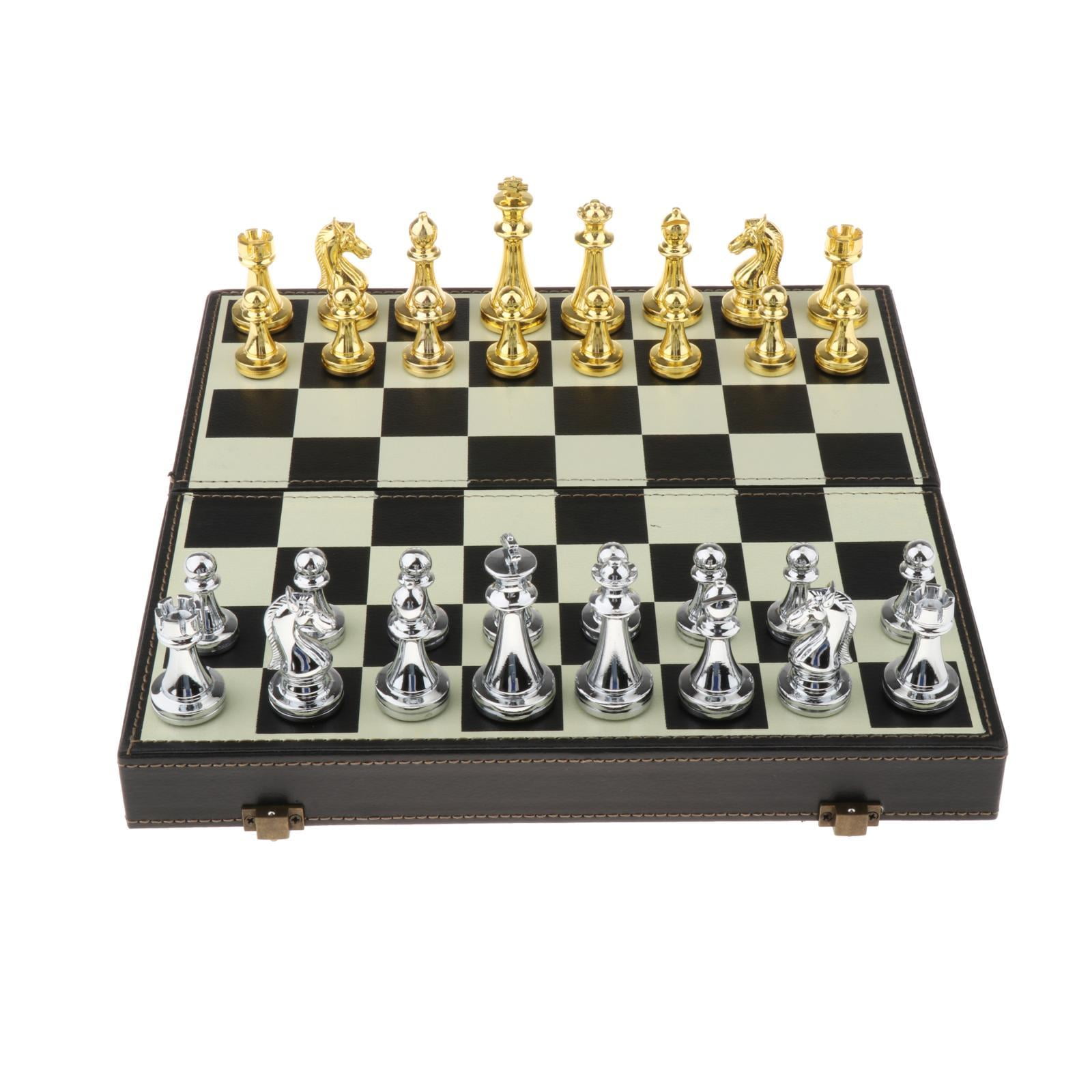 yotijay Metal 32x Chess Pieces Board Game Games for Kids Chessmen ...