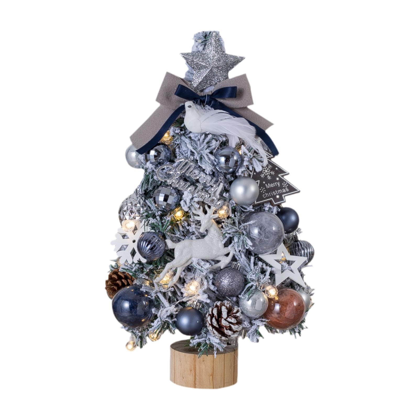 yotijay Mini Desk Christmas Tree with Lights Bedroom Small Artificial ...
