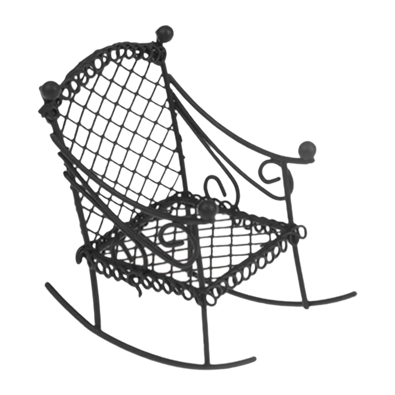 yotijay Miniature Rocking Chair Dollhouse Furniture Sturdy Accessories ...