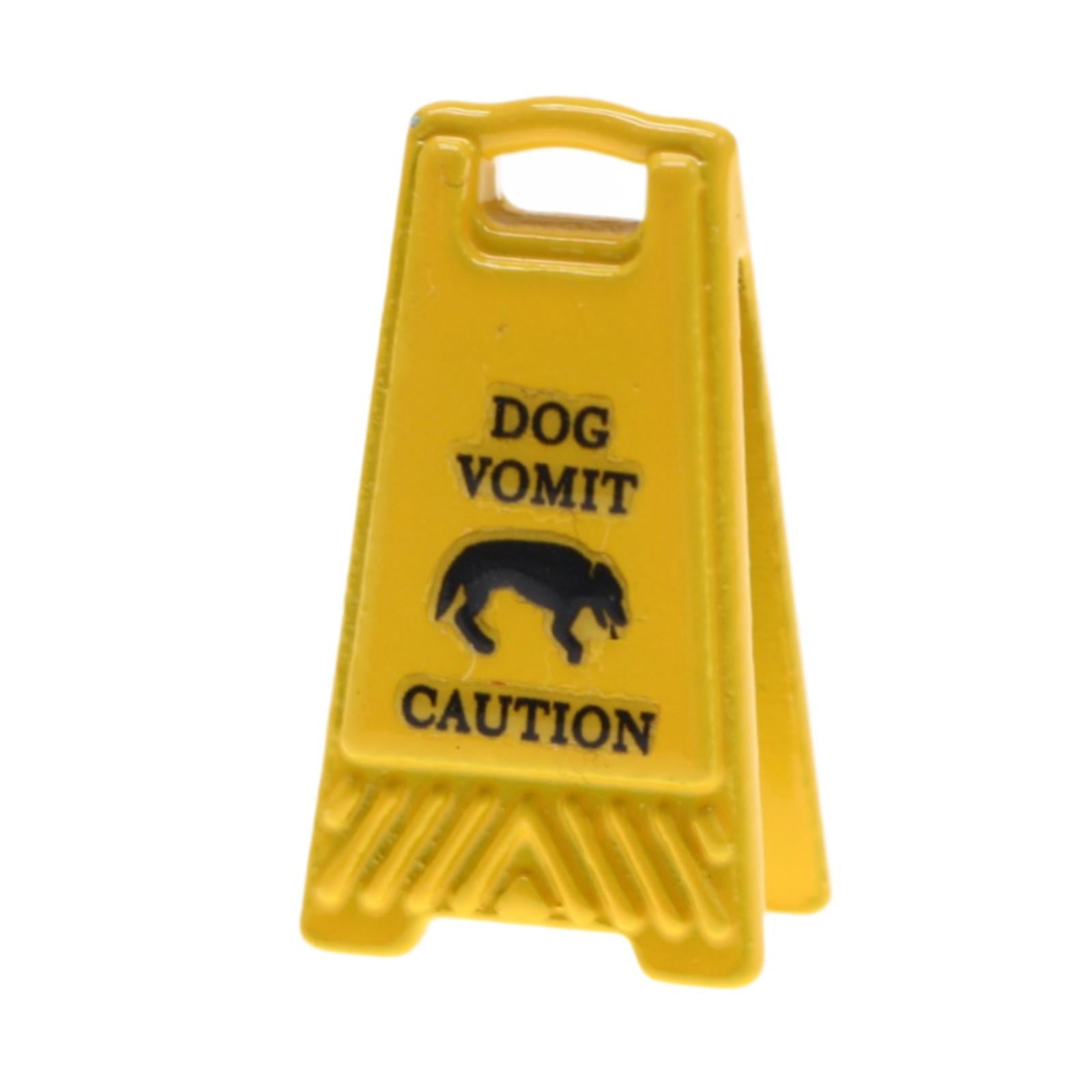 yotijay Miniature Warning Sign 1.5cmx2.5cm Decorative Item Yellow ...