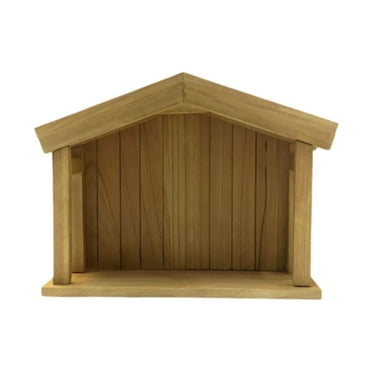 AmishToyBox.com Wooden Manger Scene, One-Piece Nativity Set for Mantel ...