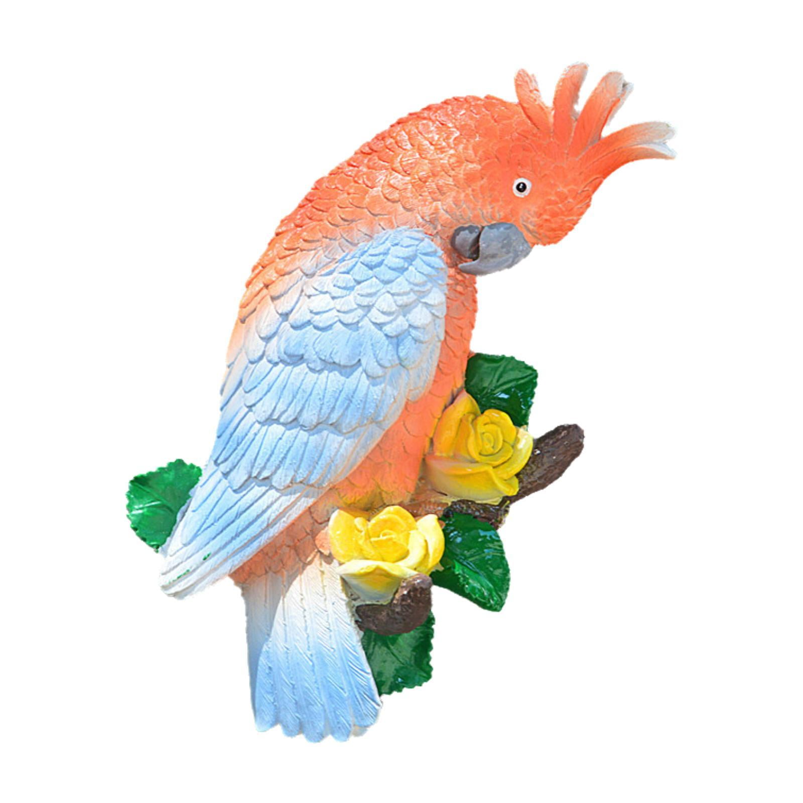 yotijay Parrot Figurine Bird Statue Tree Ornament Farmhouse Decor ...