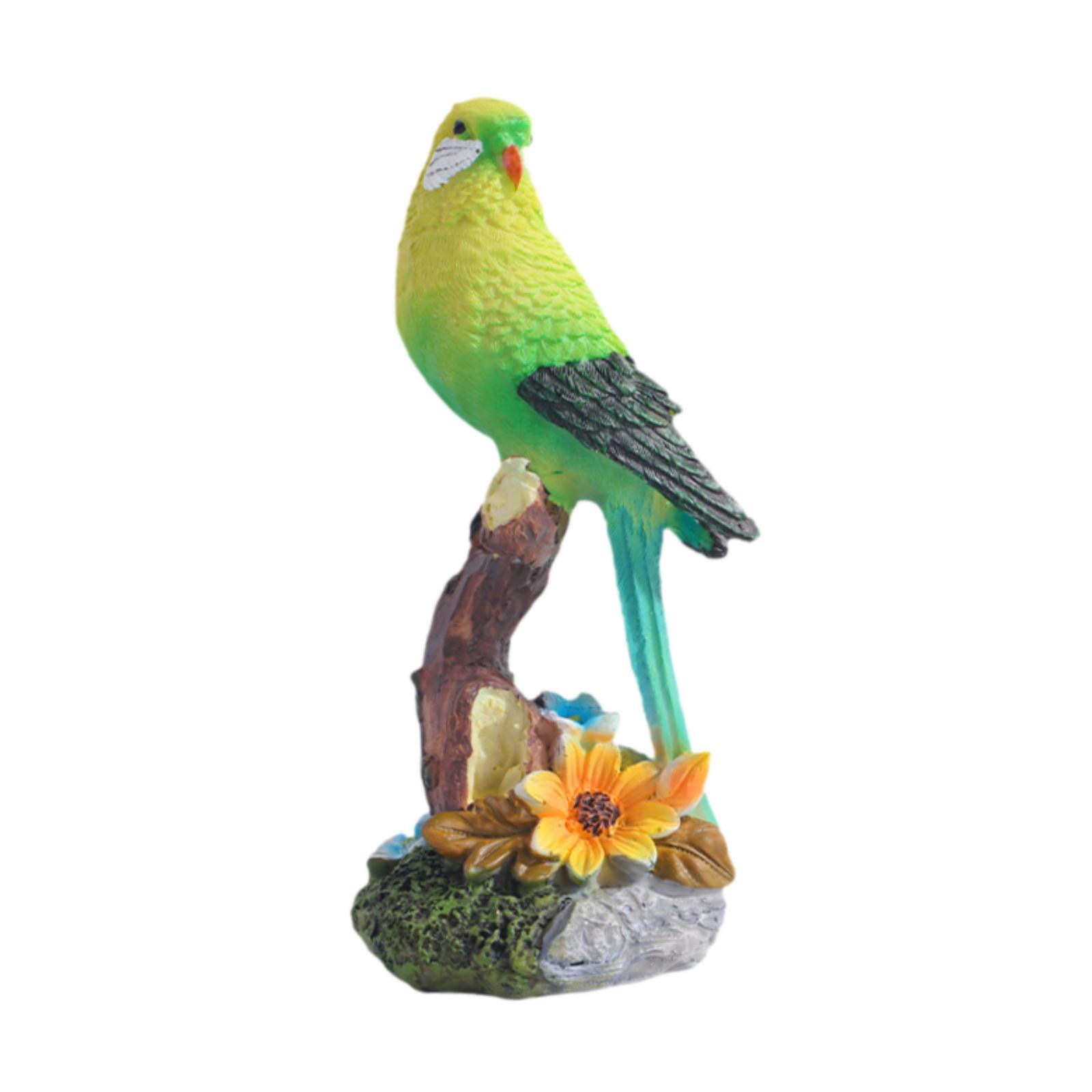 yotijay Parrot Garden Statue Bird Sculpture Decor Yard Collectible ...