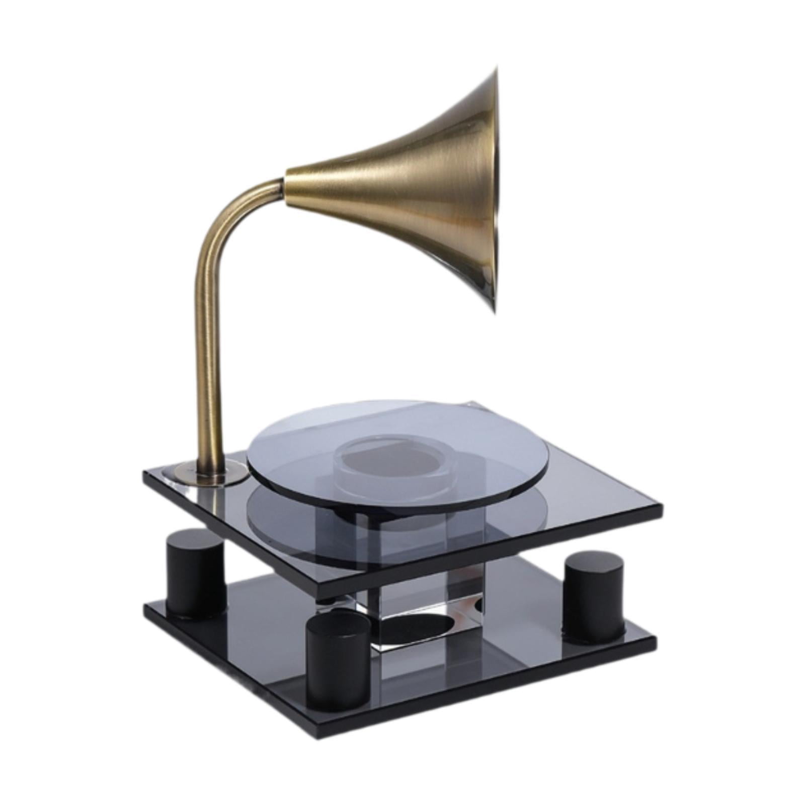yotijay Phonograph Model Metal Glass Artwork Bookshelf Decor for Living ...