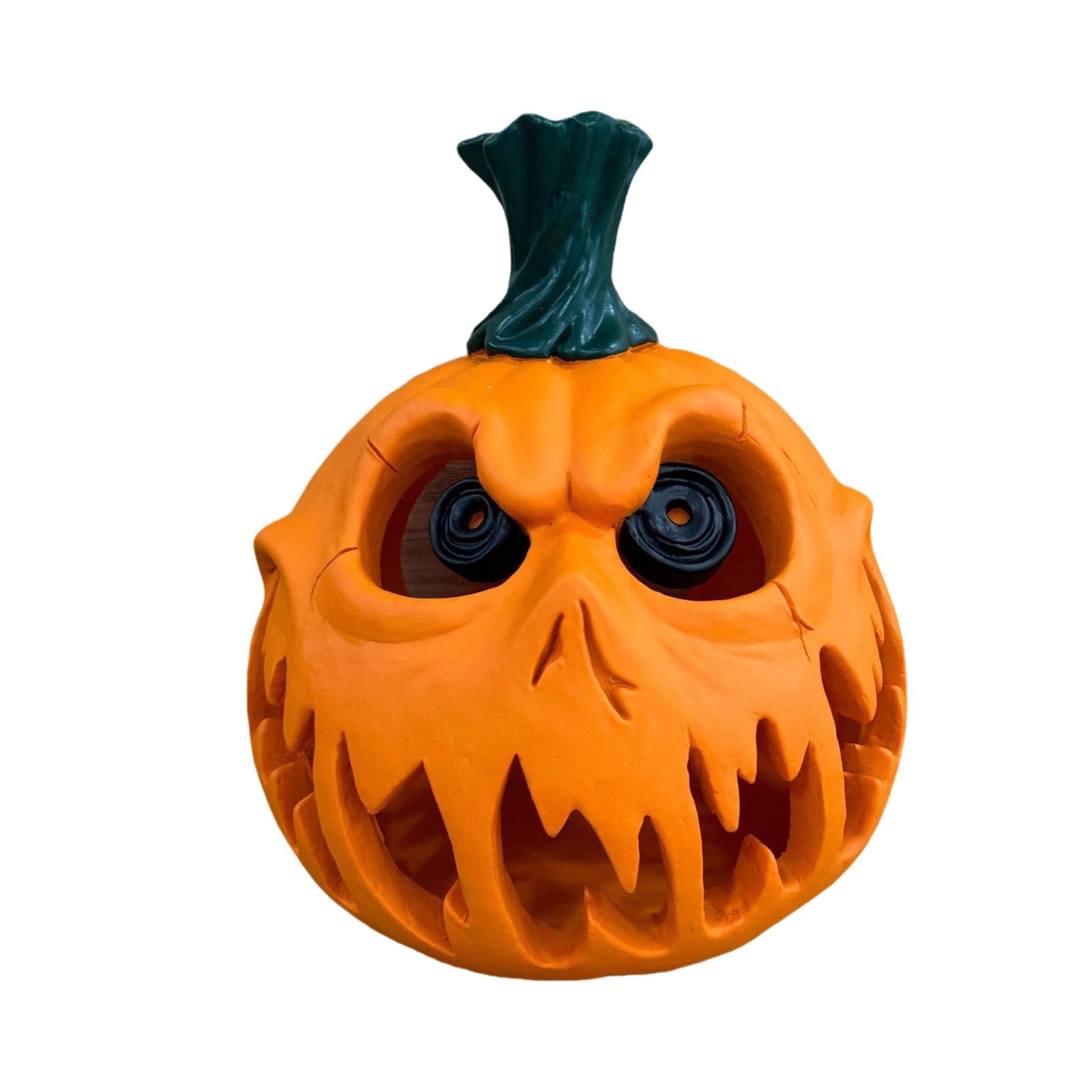 yotijay Pumpkin Statue Light Resin Sculpture Decorative Lighted Table ...