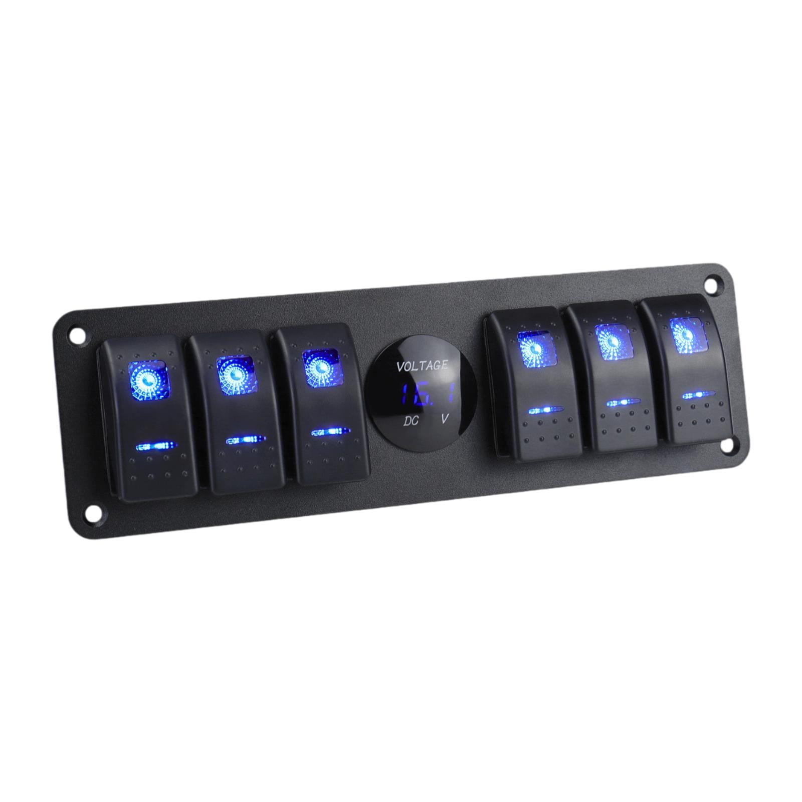 yotijay Rocker Switch Panel 12V on Off Switch with Stickers, Waterproof ...