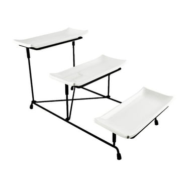 Gomok 3 Tier Serving Tray Wooden Cupcake Stand Rustic Foldable Dessert ...