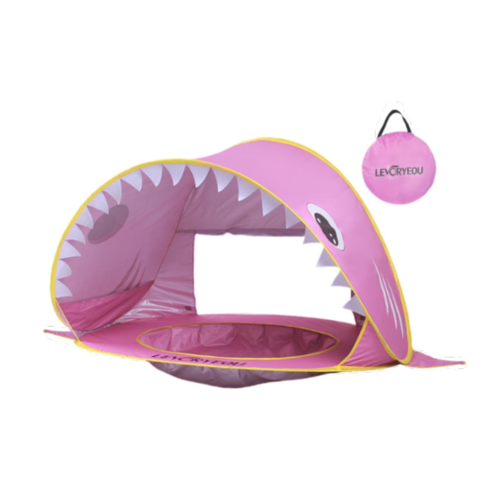 yotijay Shark Kids Beach Tent with Pool Practical Indoor with Back ...
