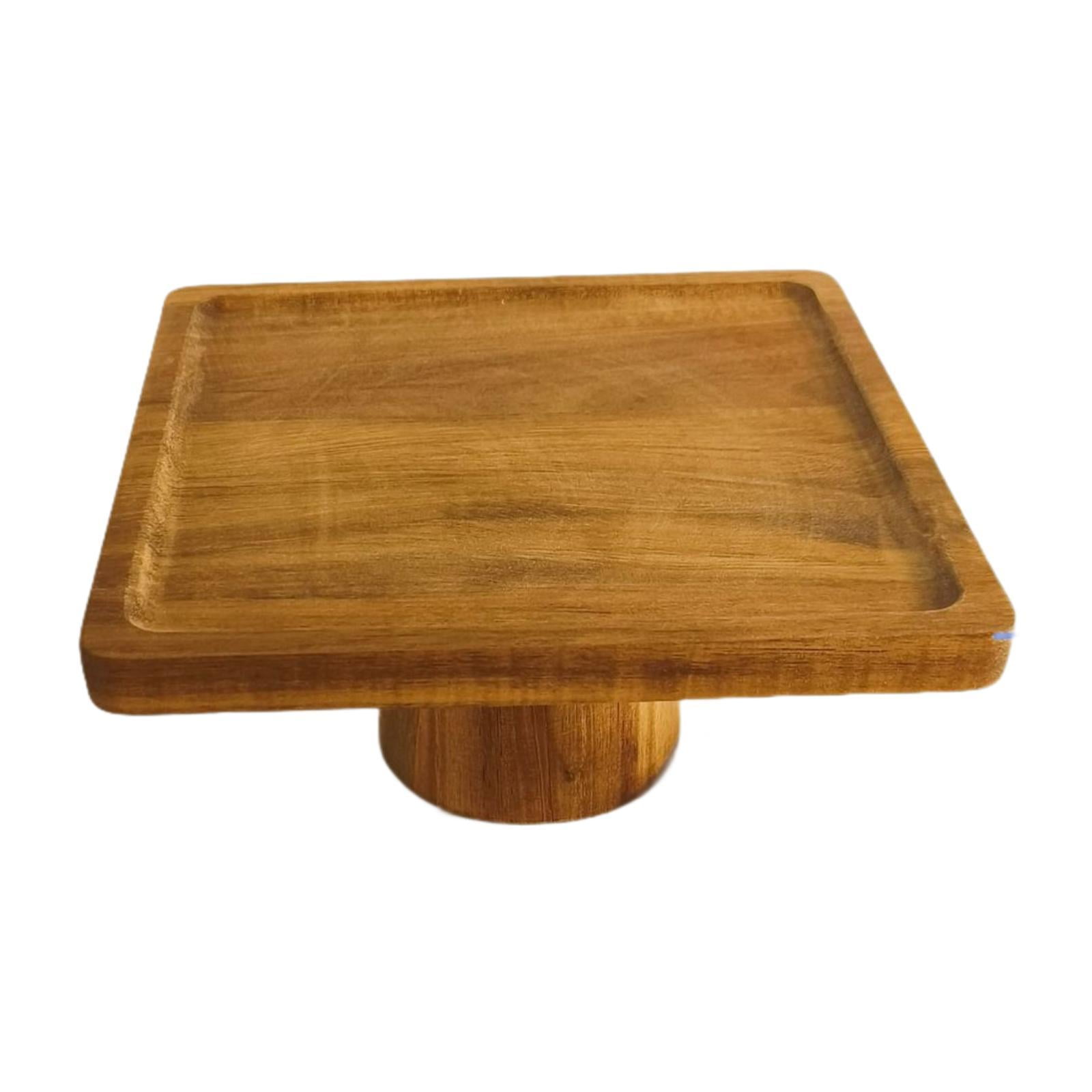 yotijay Square Wood Cake Display Stand Cake Plate for Muffins, Pastries ...