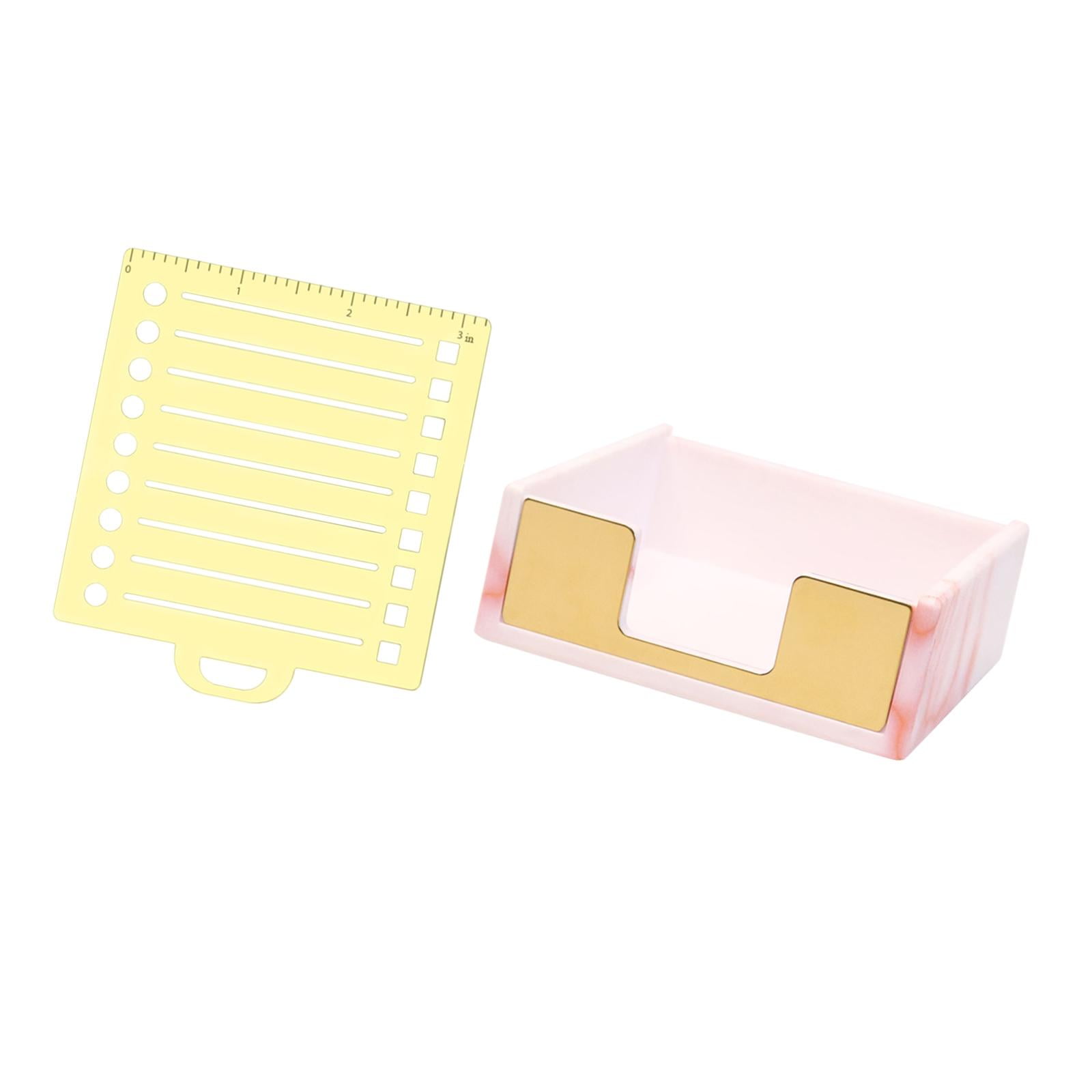 yotijay Sticky Note Holder with Stencil Notepad Memo Paper Storage Box ...