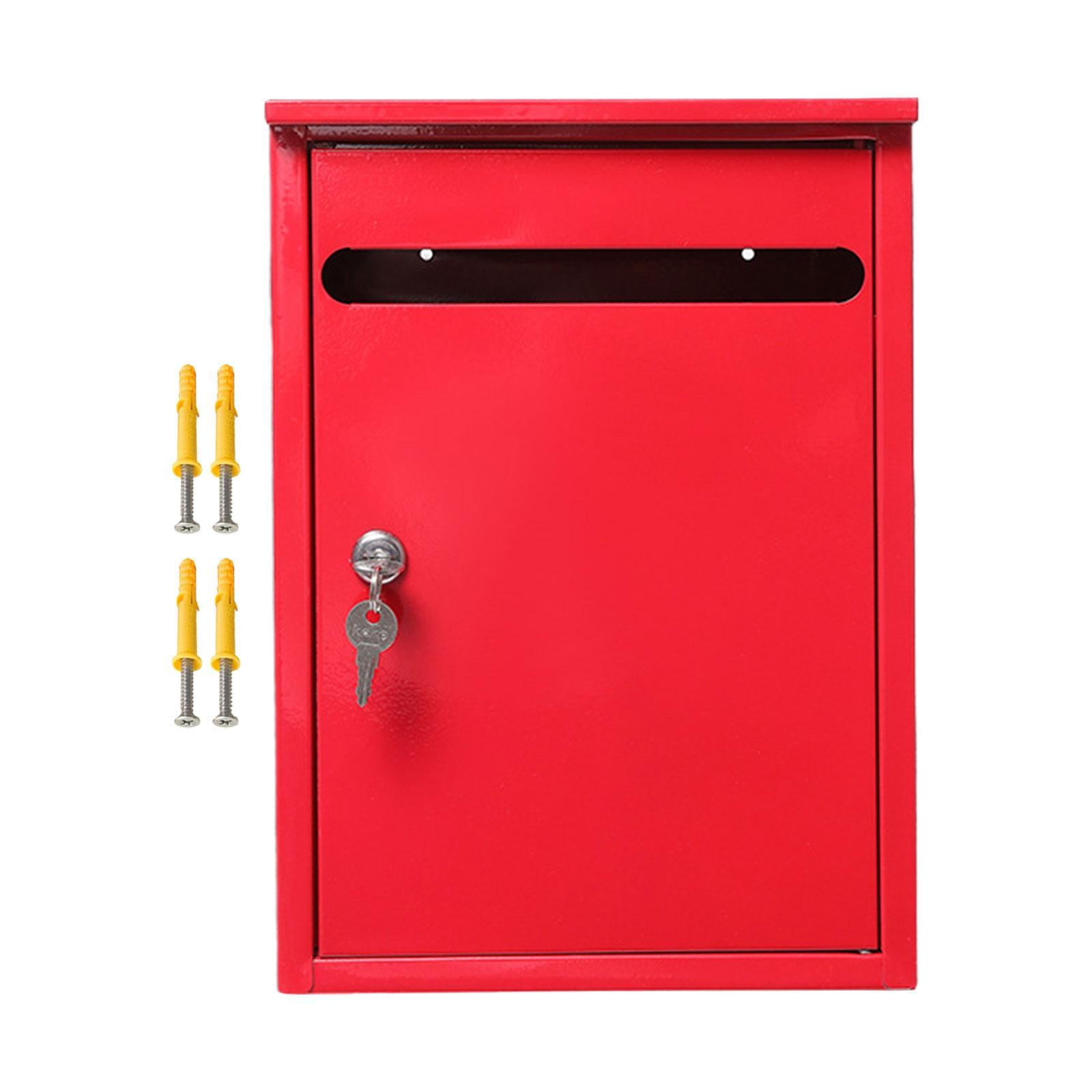 yotijay Wall Mount Lockable Mailbox Metal Postbox Family Residence ...