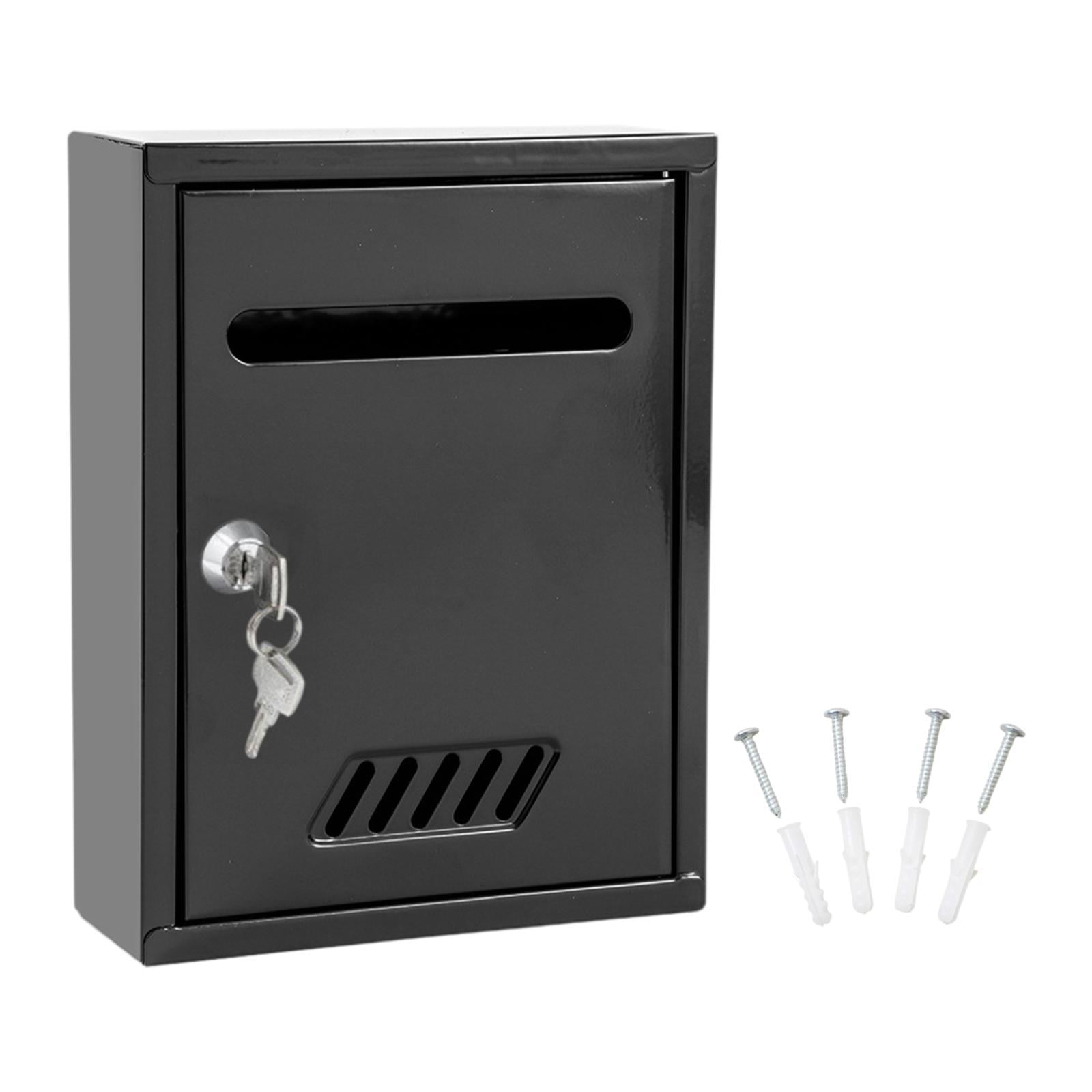 yotijay Wall Mount Mailbox Iron Post Box Letter Box Large Windproof ...