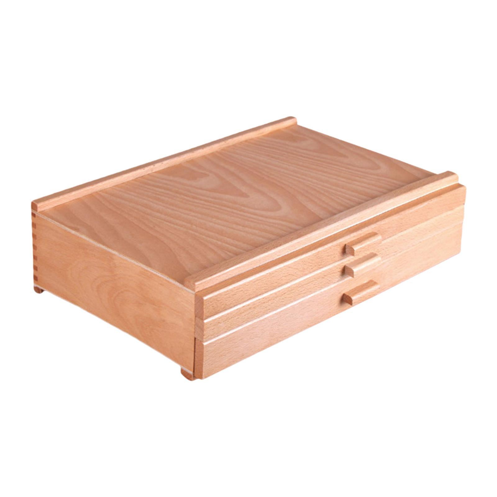 yotijay Wood Artist Supply Storage Box 3 Drawers Storage Box for Paints ...