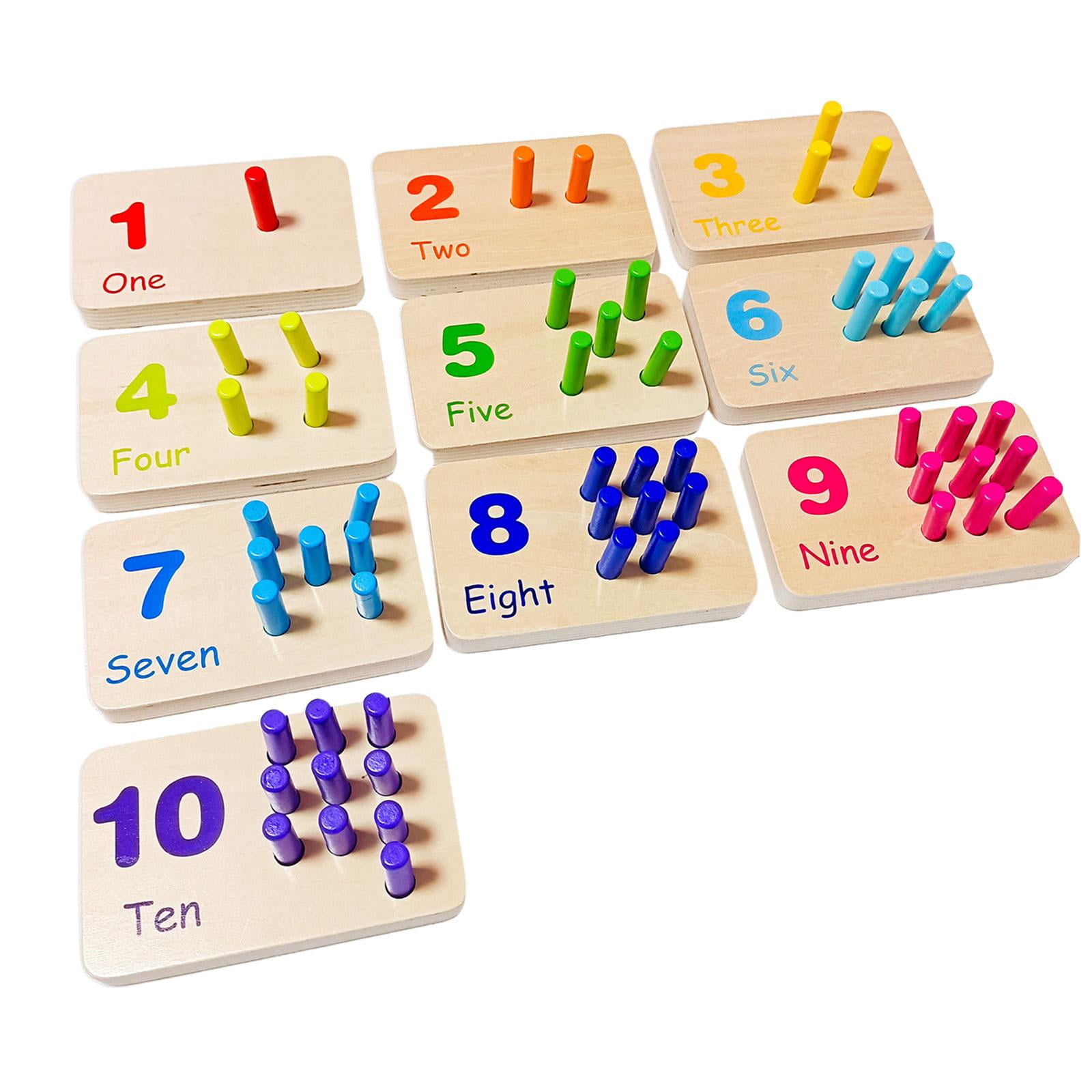 yotijay Wooden Counting Number Peg Board Early Learning Math ...