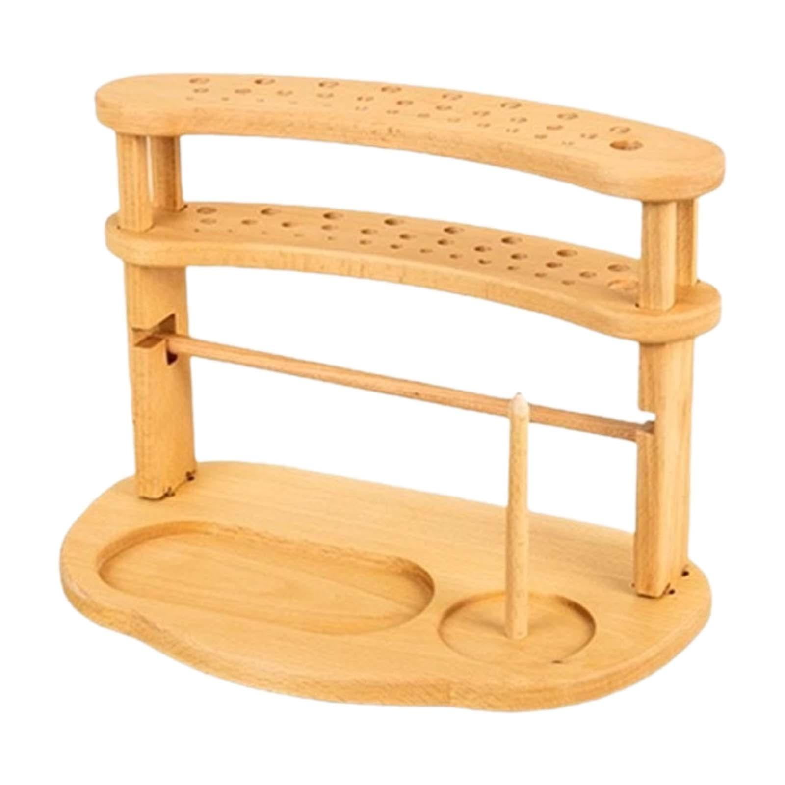 yotijay Wooden Crochet Yarn Holder Shelf for Crocheting and Knitting ...