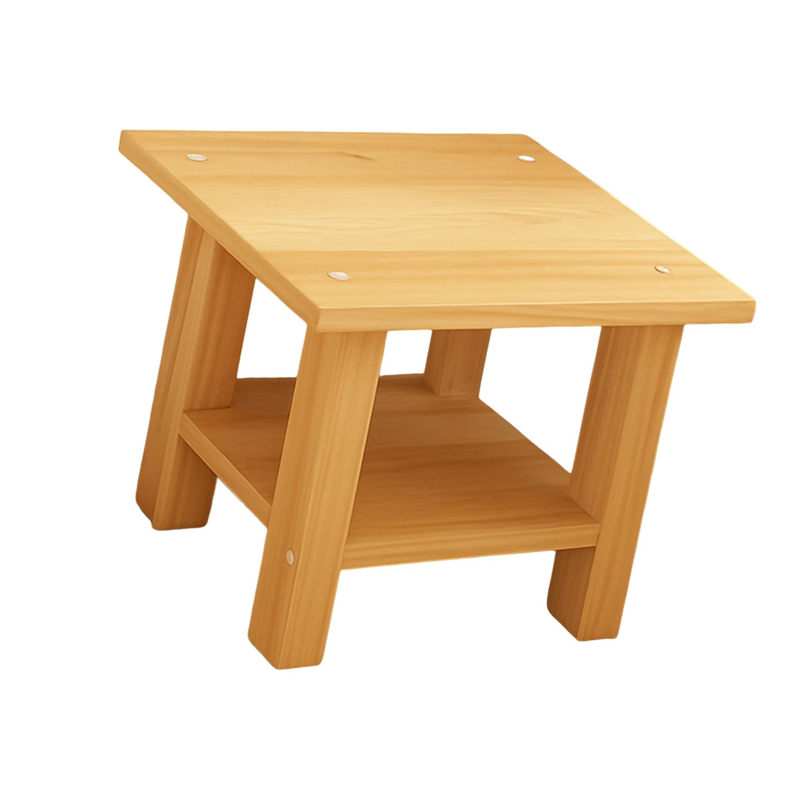 yotijay Wooden Double Layers Side Table for Farmhouse Versatile Modern ...