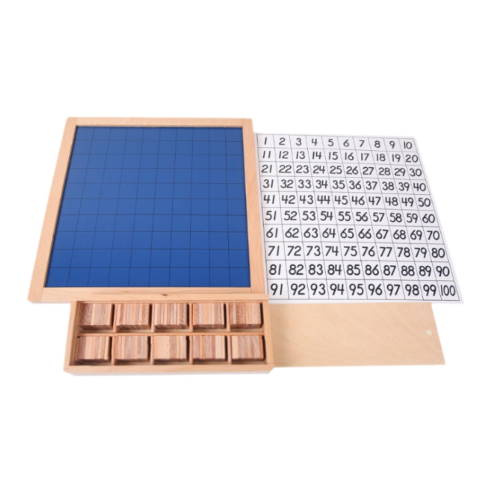 yotijay Wooden Math Board 1-100 Montessori Toy Wooden Toy Hundred Board ...