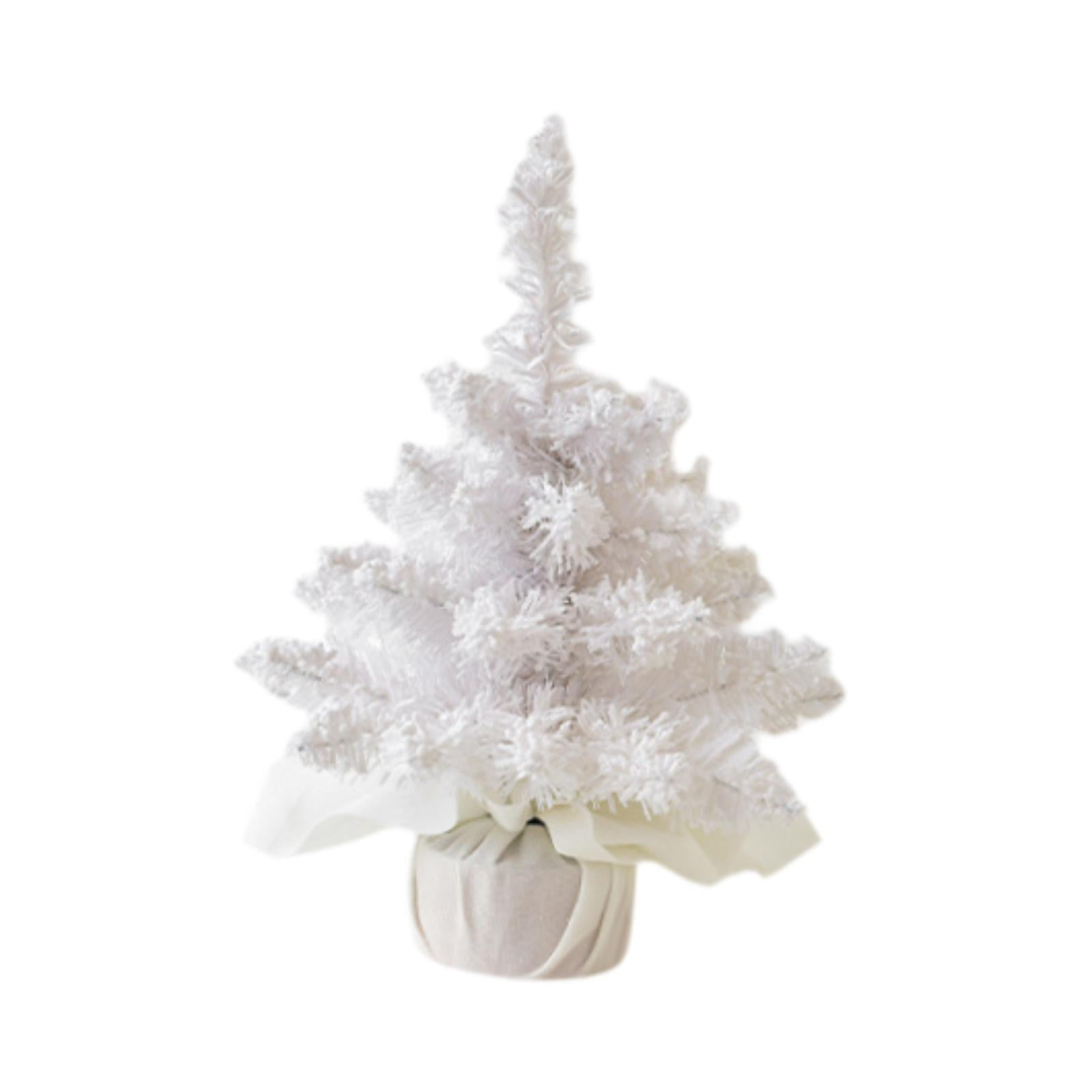 yotijay Xmas Mini Artificial Tree, Small Xmas Artificial Tree ,White ...