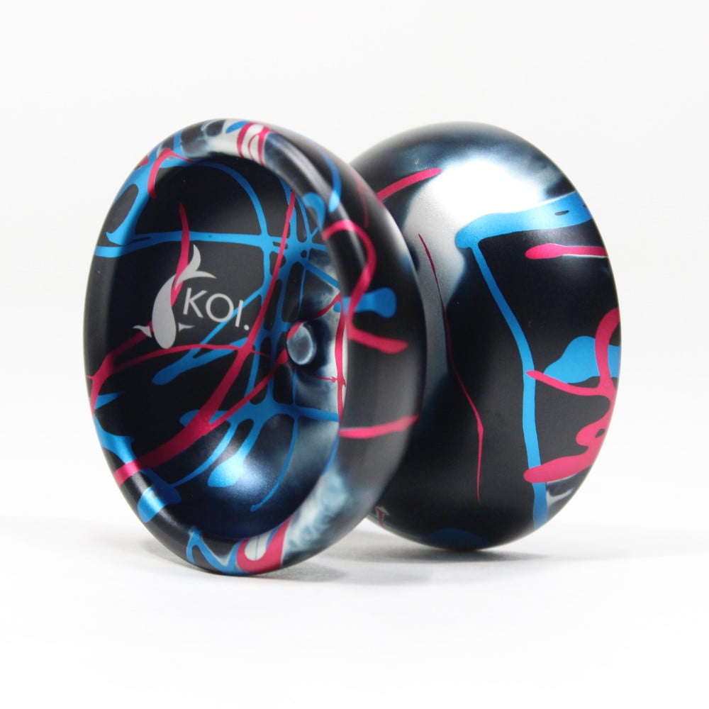 yoyofriends KOI Yo-Yo - 7068 Mono-Metal YoYo (Black/Silver Acidwash w ...