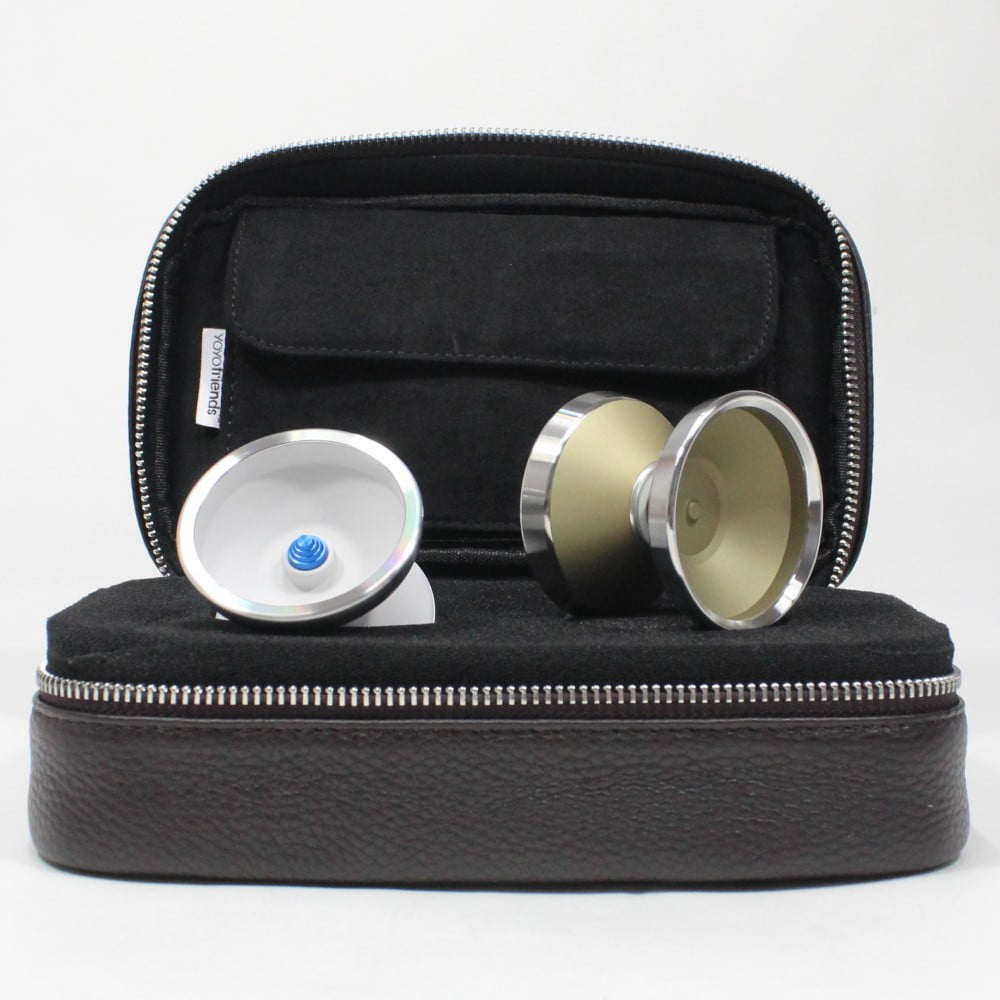 yoyofriends MG SS Gyrfalcon Yo-Yo - Tri-Material - Magnesium YoYo (Cream with Raw Rings ...