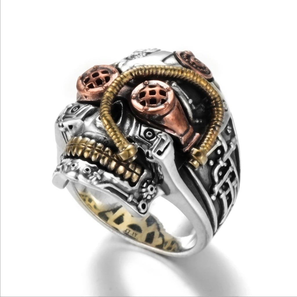 ysgfhgjw Steampunk Skull Rings for Men Women Biker Jewelry Cool Gothic ...