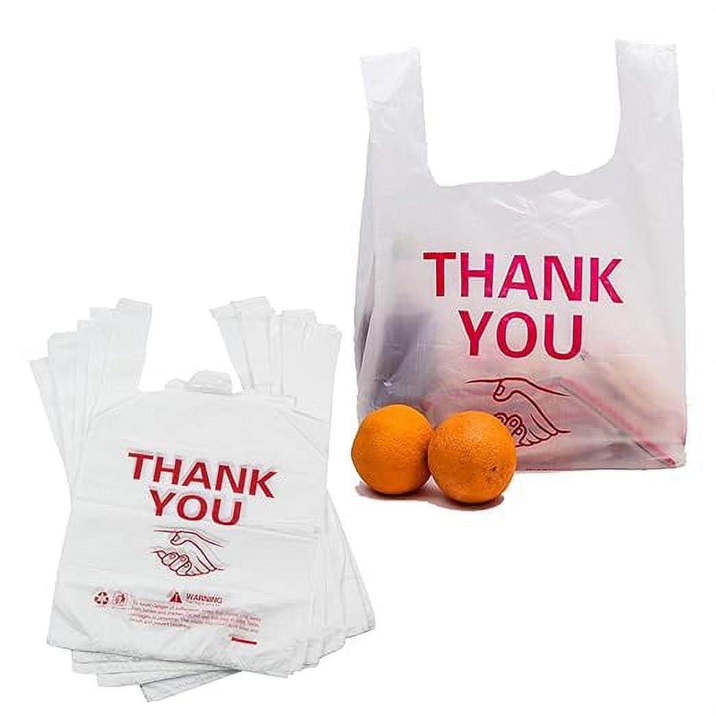 ysmile 50 pcs Plastic T Shirt Bags for Grocery Bulk Retail Store ...