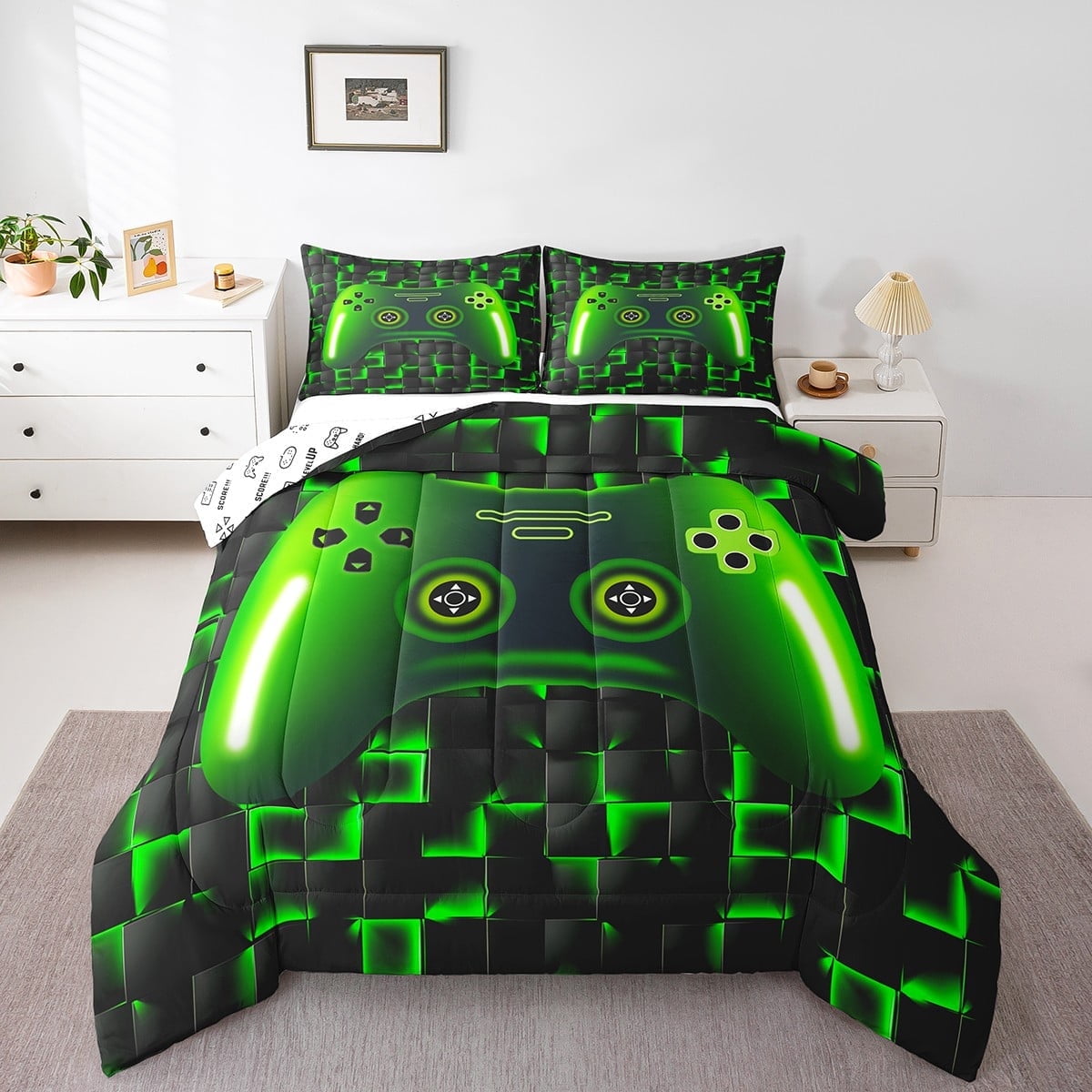 yst Full Size Game Console Comforter Set Gamer Bedding,3D Gaming ...